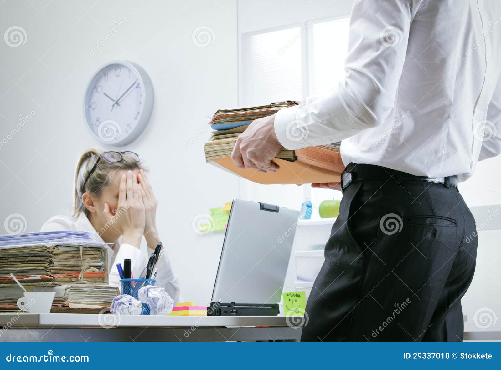 Overworked businesswoman stock photo. Image of hard, sitting - 29337010