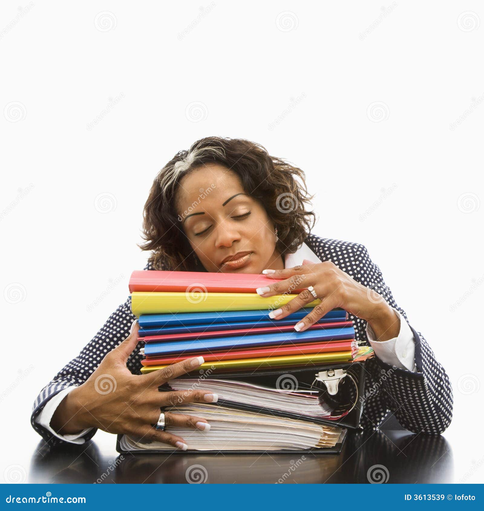 Overworked businesswoman. stock image. Image of head, person - 3613539