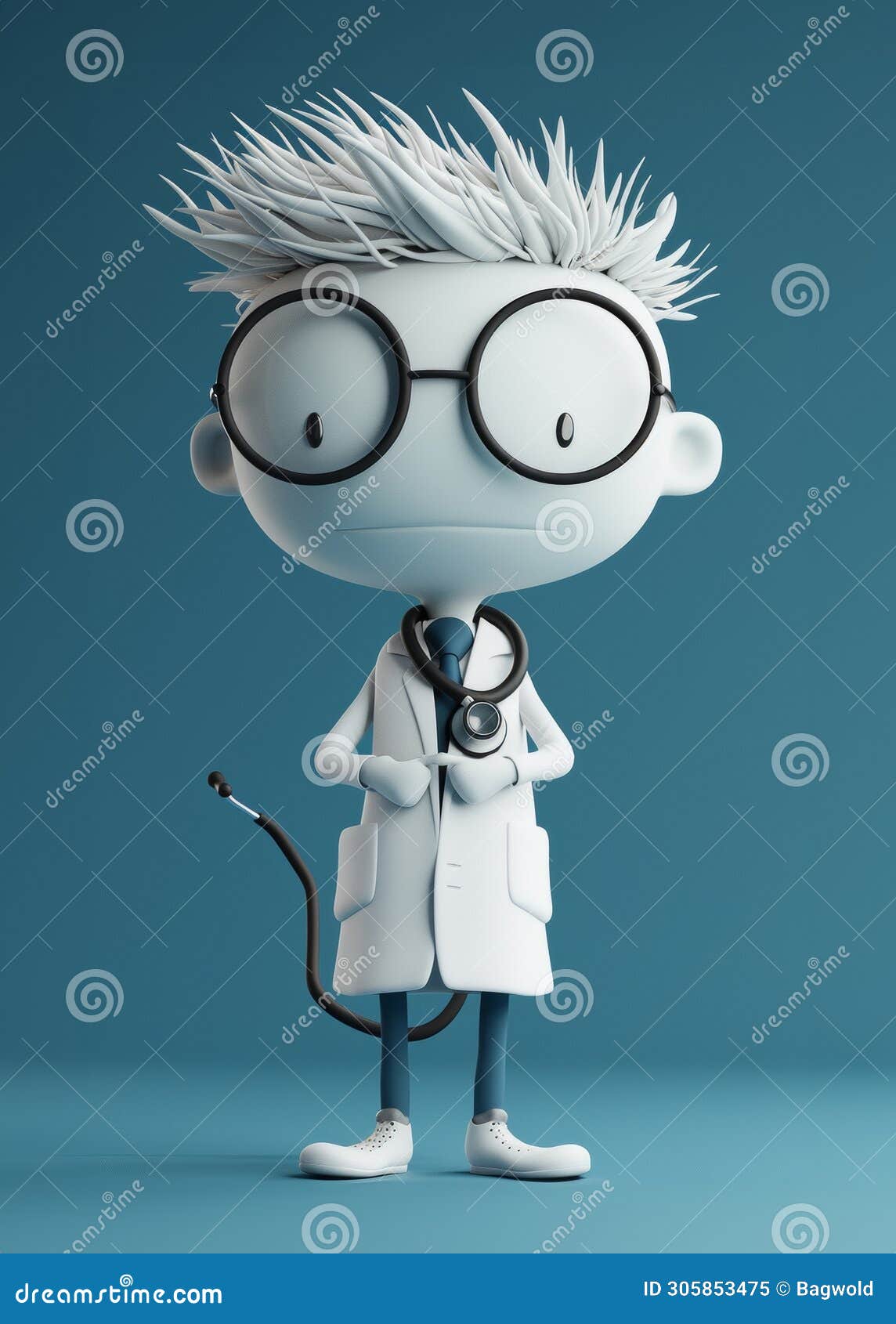 Overworked Doctor - Cartoon Style Stock Illustration - Illustration of ...