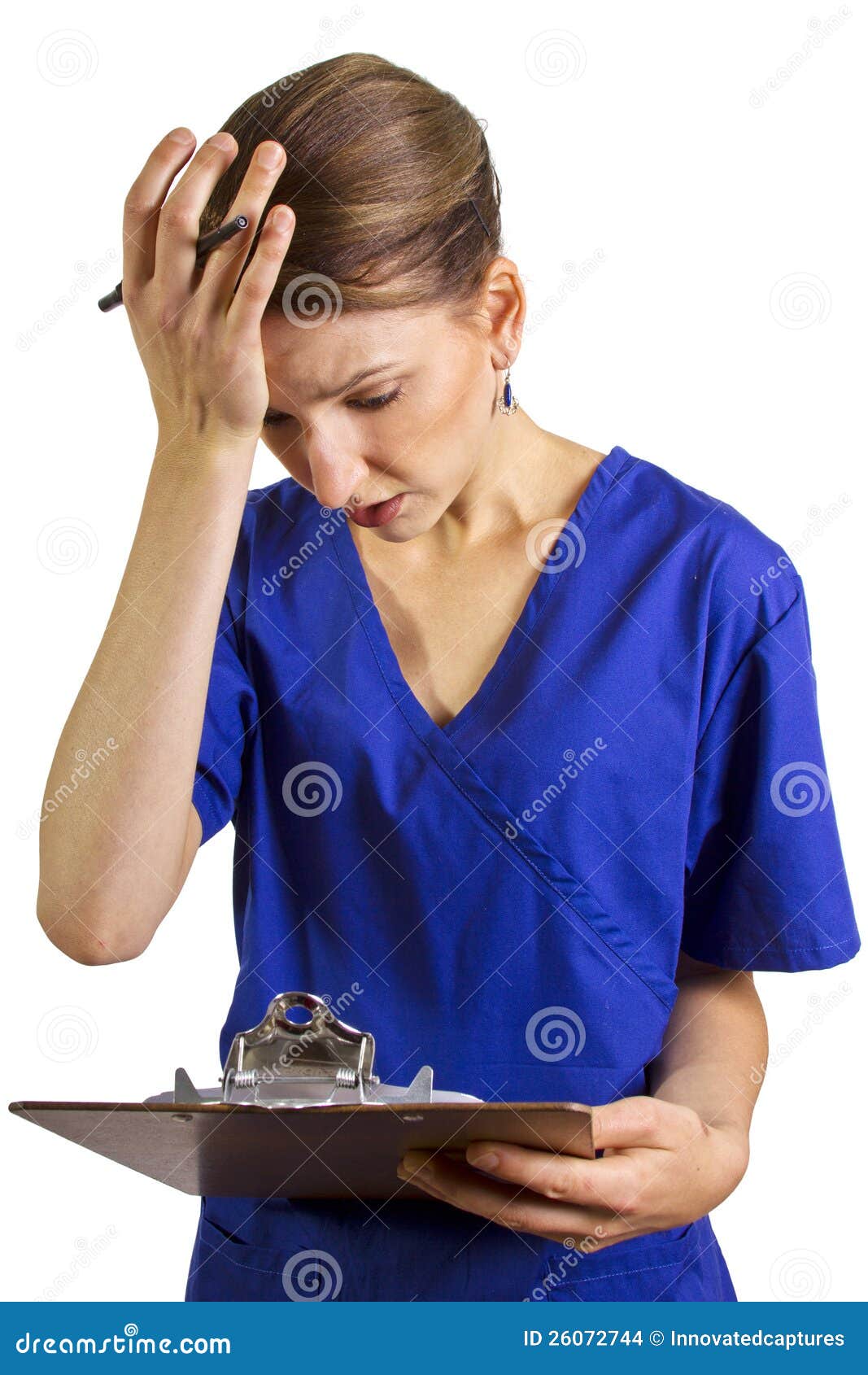 Disappointed, Sad And Overworked Young Woman At Desk. Stock Image ...