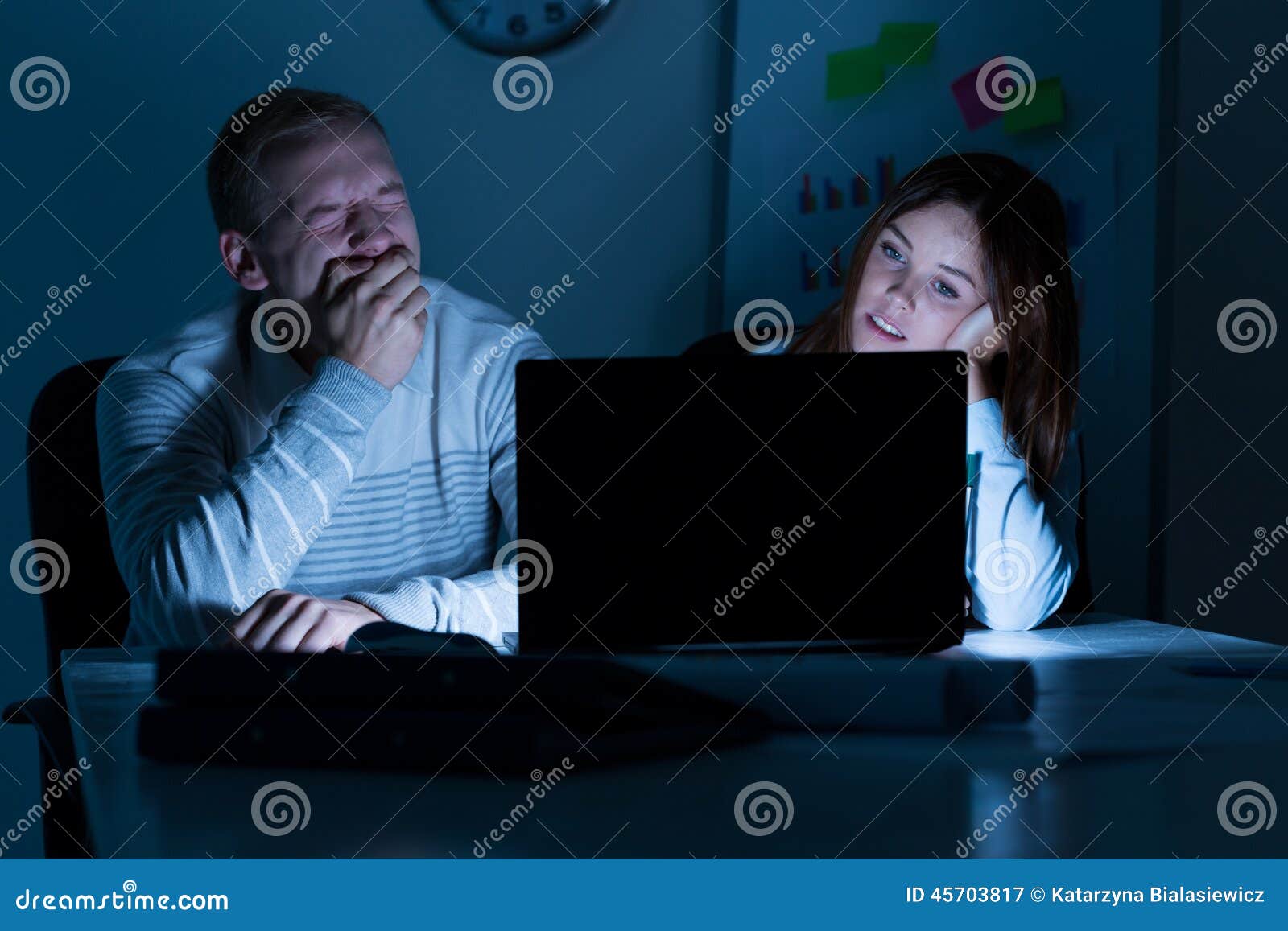 Overworked Employees Working at Laptop Stock Image - Image of stressed ...