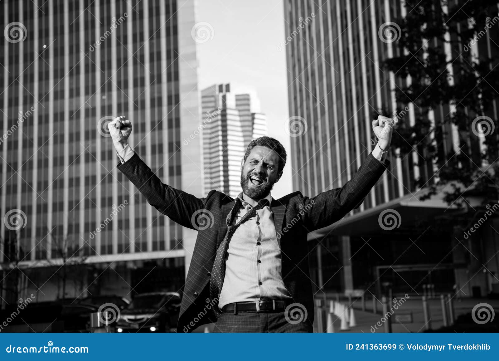 Overworked Excited Business Man. Hard Business Work. Stock Image ...