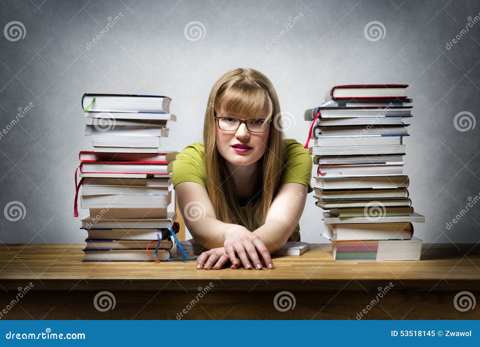 Overworked female student stock image. Image of teen - 53518145