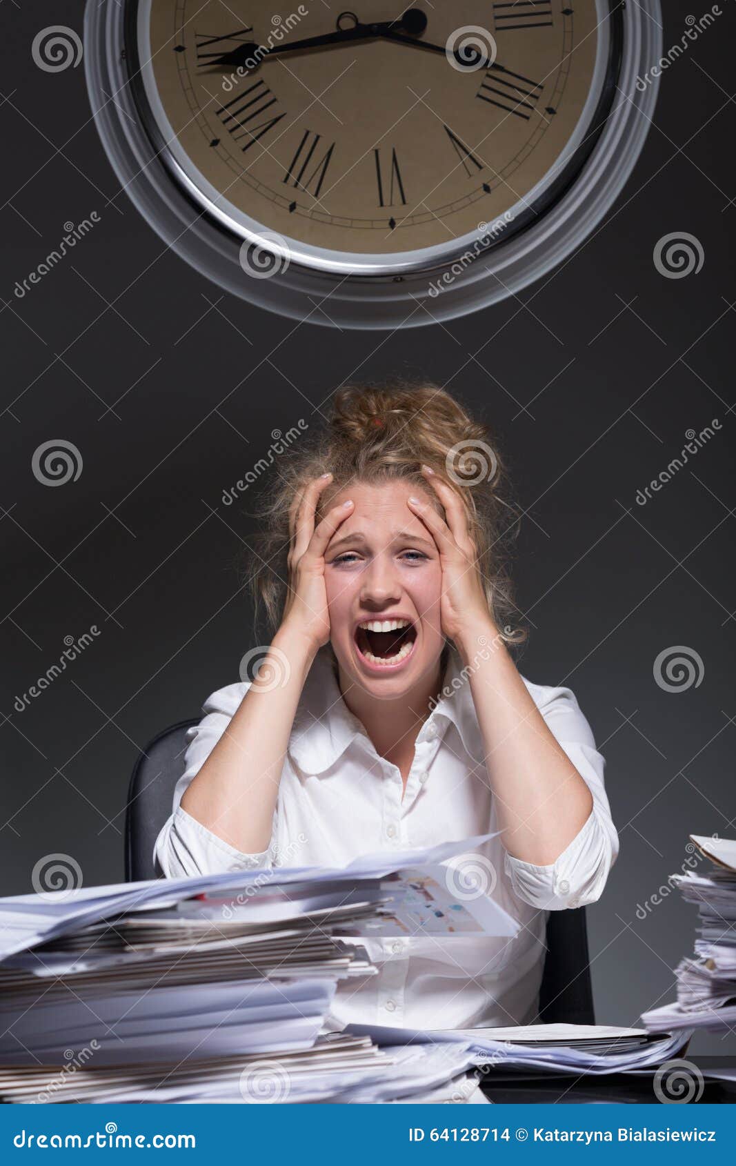 Overworked Frustrated Woman Stock Photo - Image of overtime, sticky ...