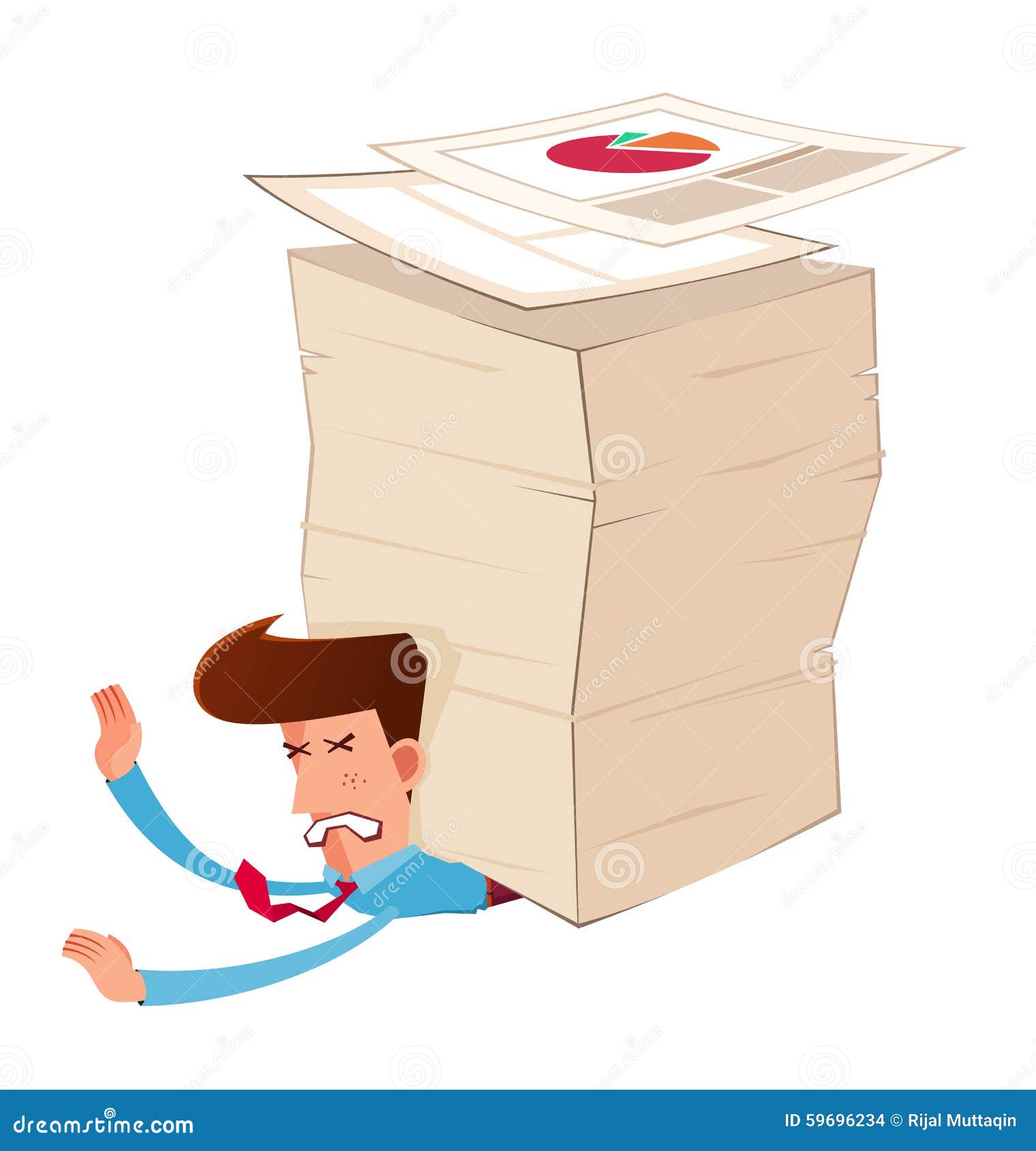 Overworked stock vector. Illustration of stressful, overtime - 59696234