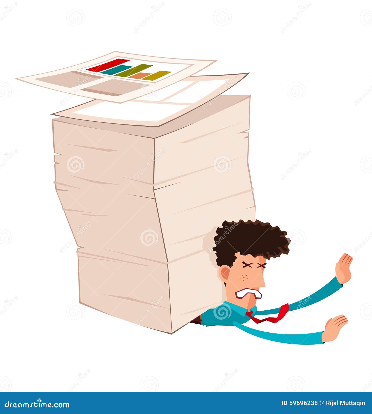 Overworked stock vector. Illustration of stressful, worker - 59696238
