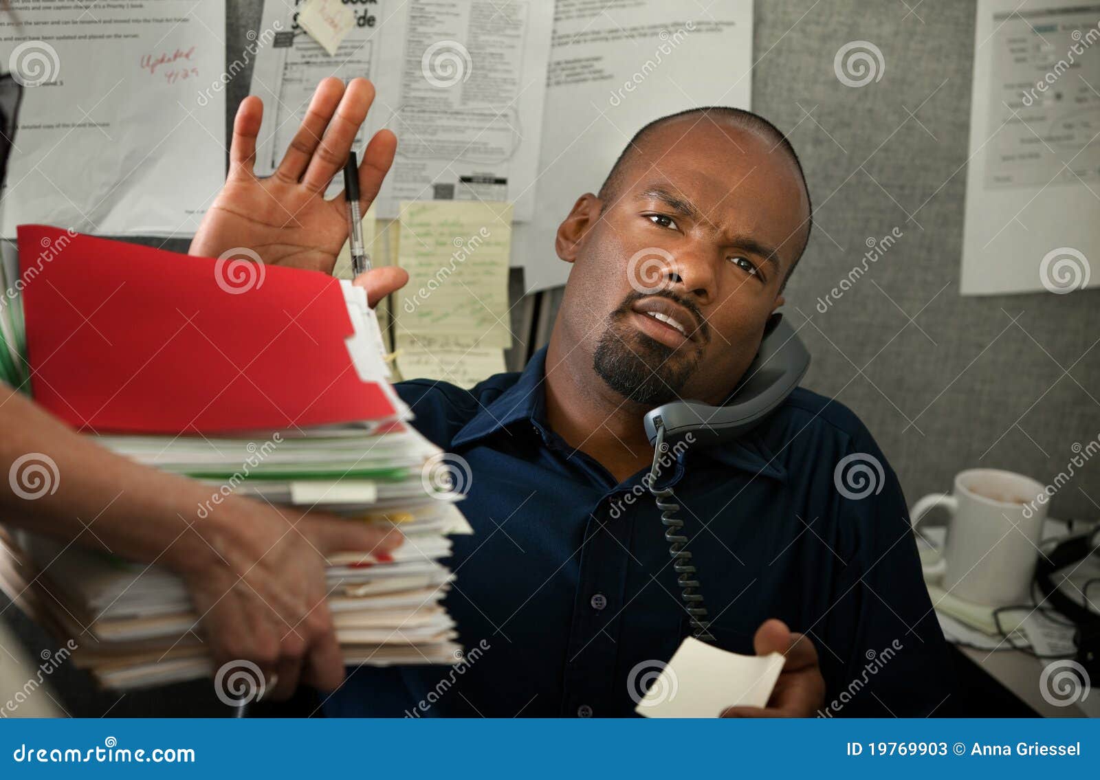 Overworked Man in Office stock image. Image of adult - 19769903