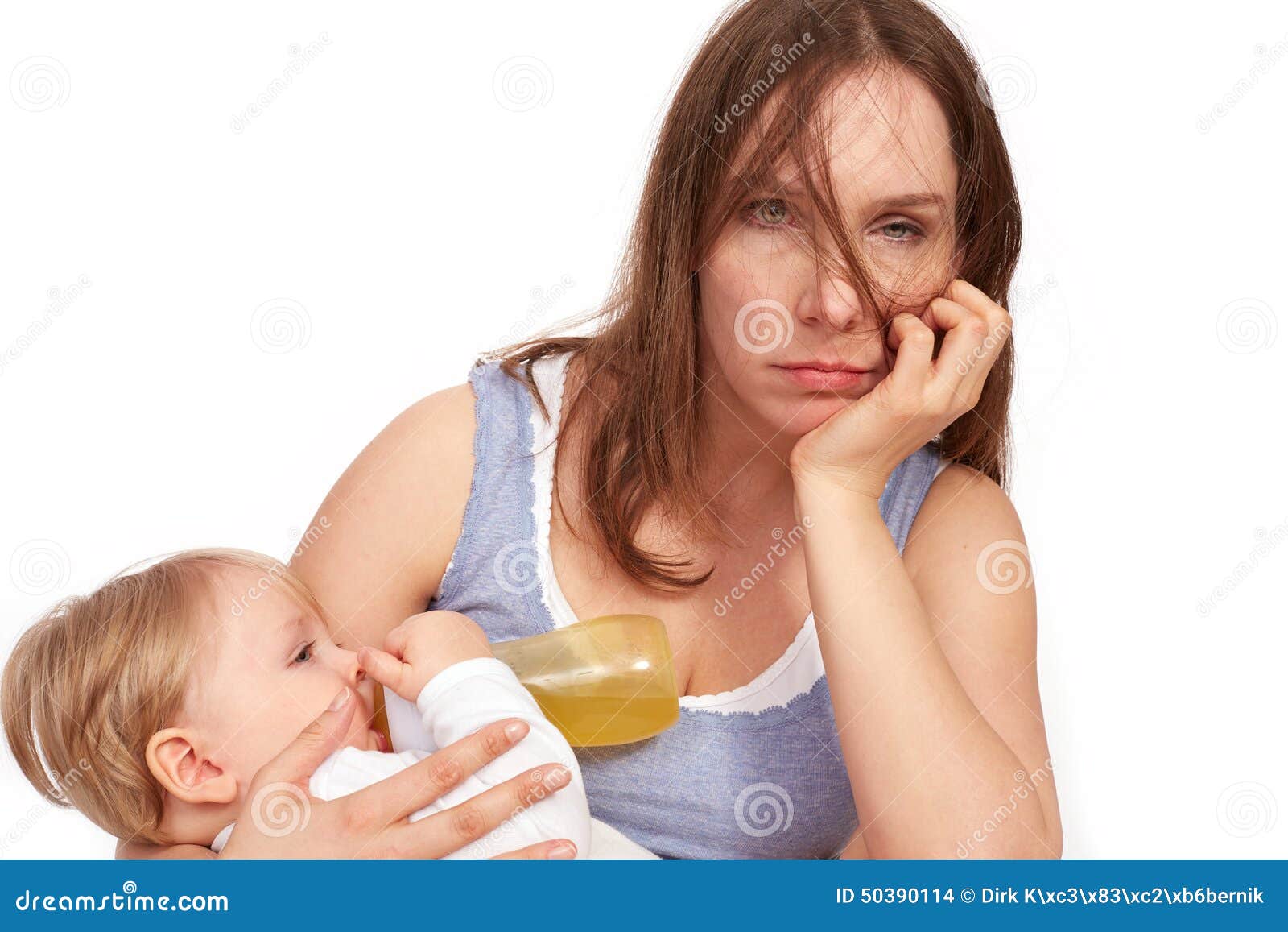Overworked mother stock photo. Image of breastfeeding - 50390114