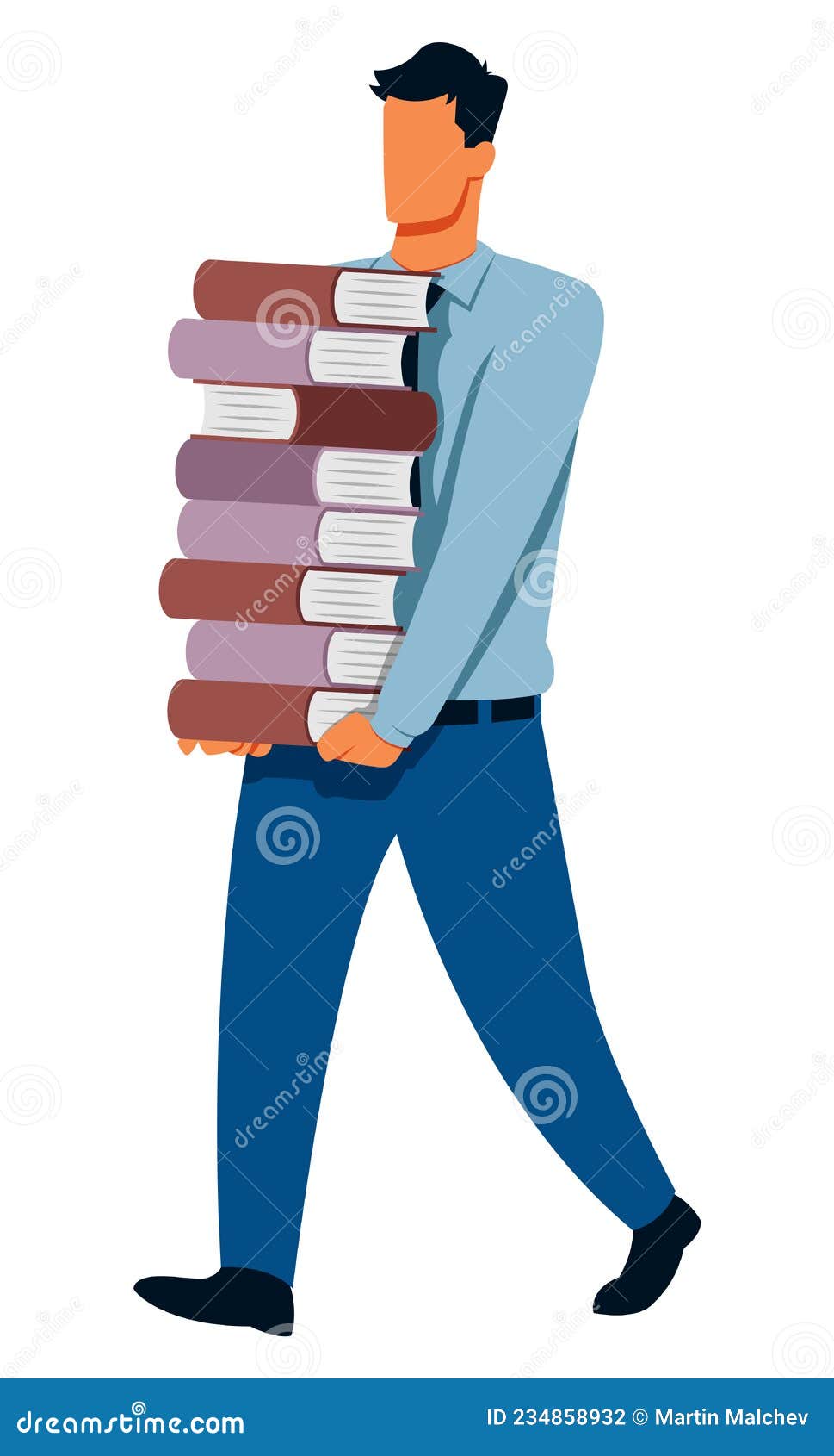 Overworked Office Worker , Vector Cartoon Stick Figure Illustration ...