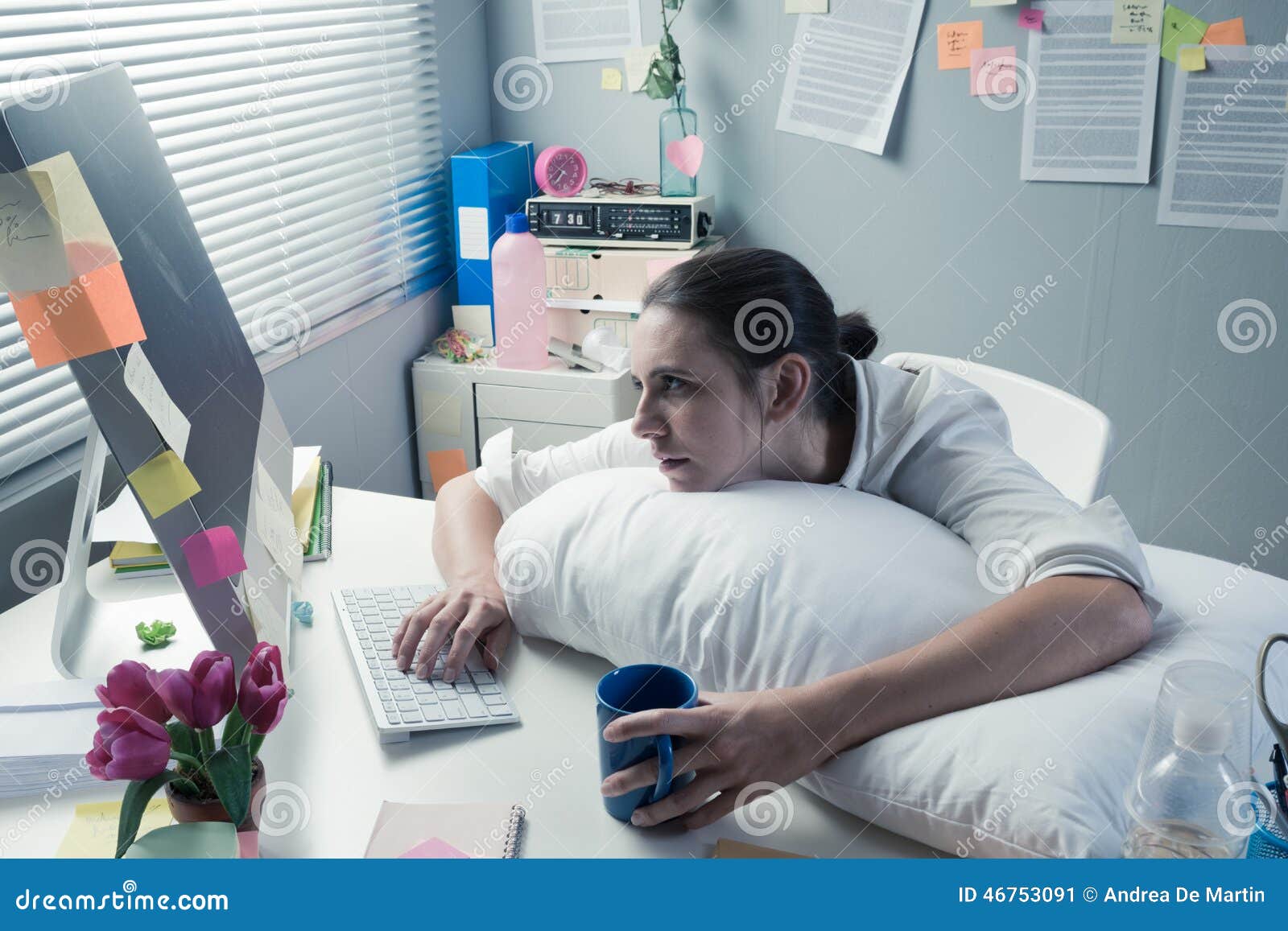 Overworked office worker stock image. Image of late, lazy - 46753091