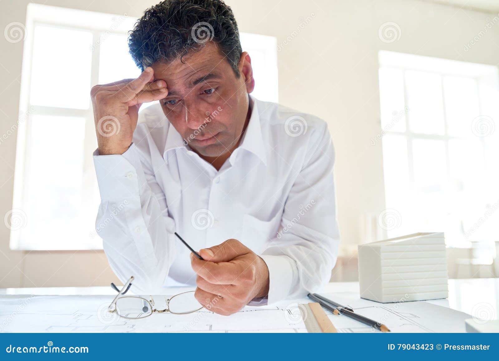 Overworked stock image. Image of architect, office, profession - 79043423