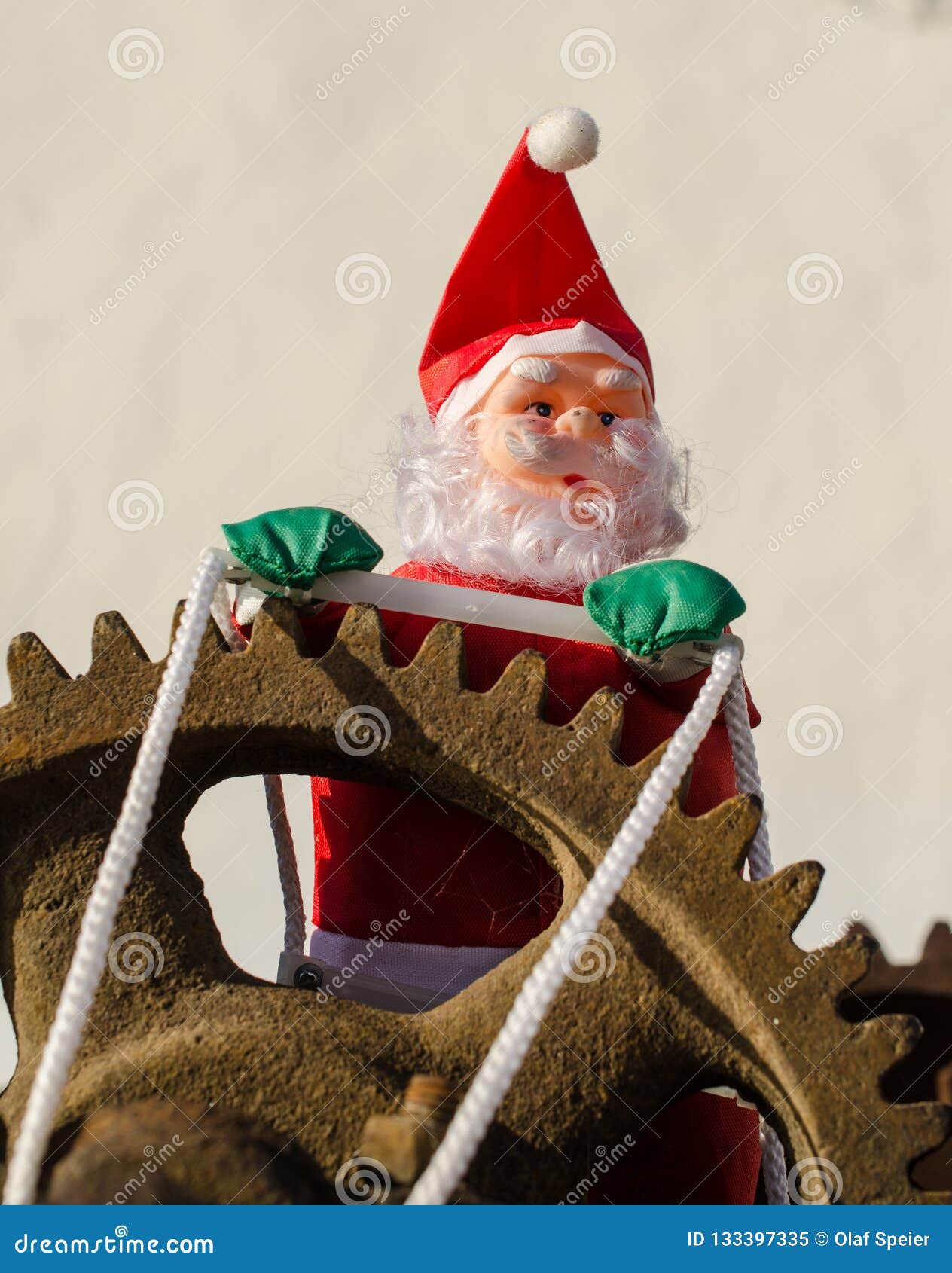 Overworked Santa on duty stock image. Image of festive - 133397335
