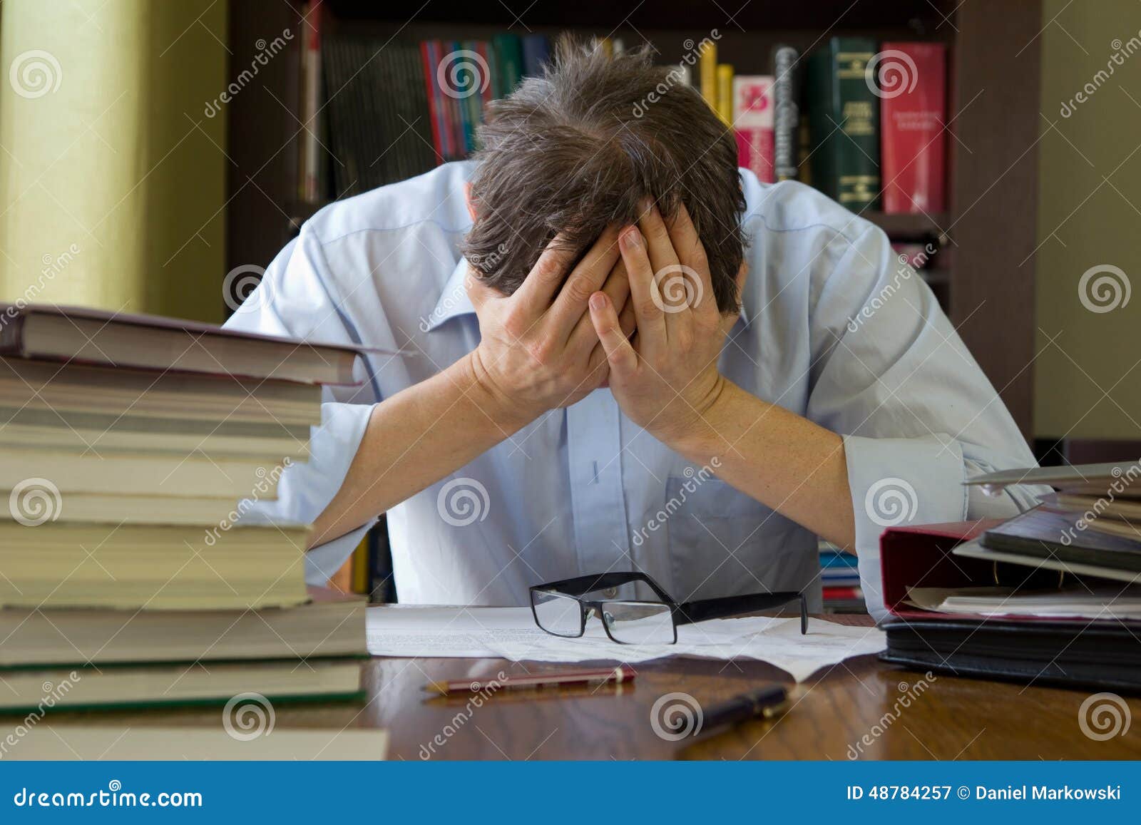 Overworked stressed man stock image. Image of migraine - 48784257