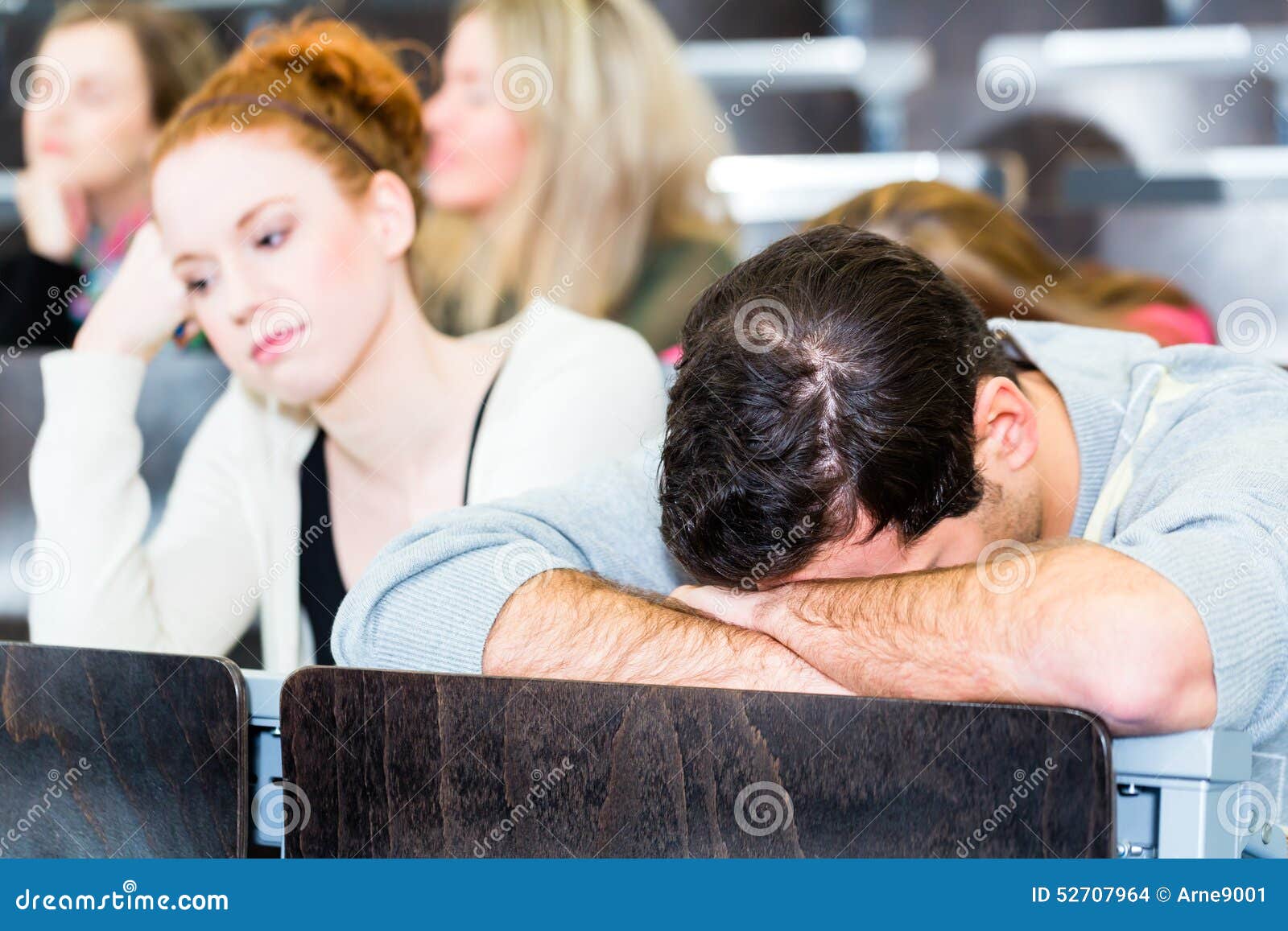 Overworked Students in College Stock Photo - Image of caucasian, pens ...
