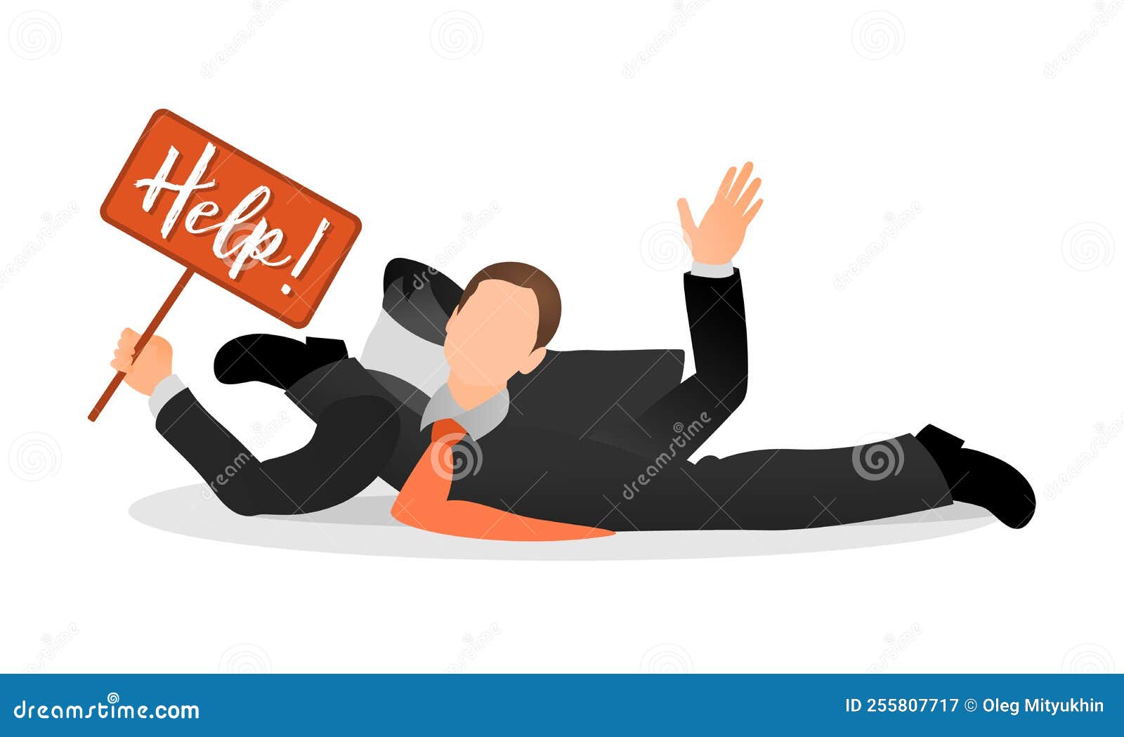 Overworked and Tired Businessman or Office Worker Asks for Help. Broken ...