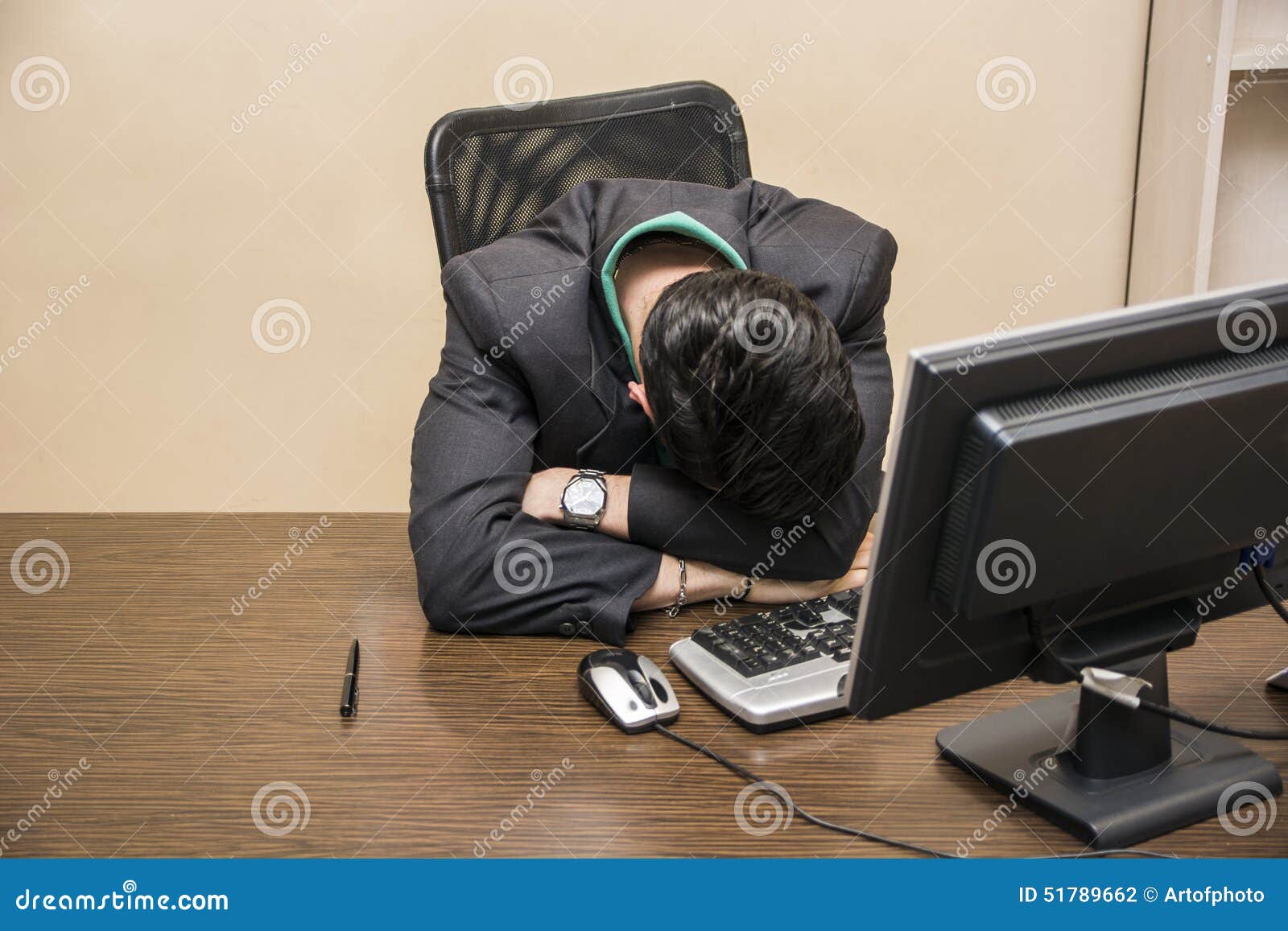 Overworked Tired Doctor At Computer Royalty-Free Stock Photography ...