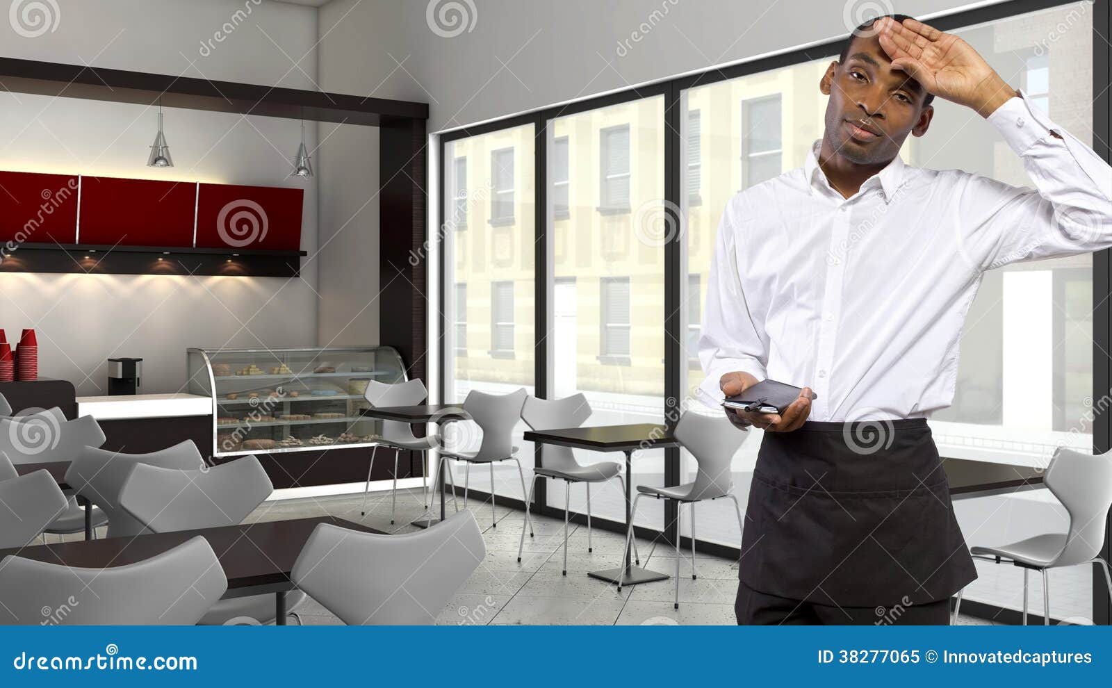 Overworked Waiter stock image. Image of order, pressure - 38277065