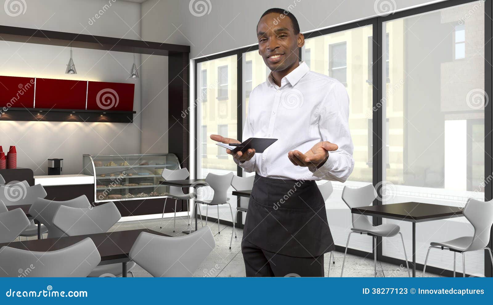 Overworked Waiter stock image. Image of person, food - 38277123