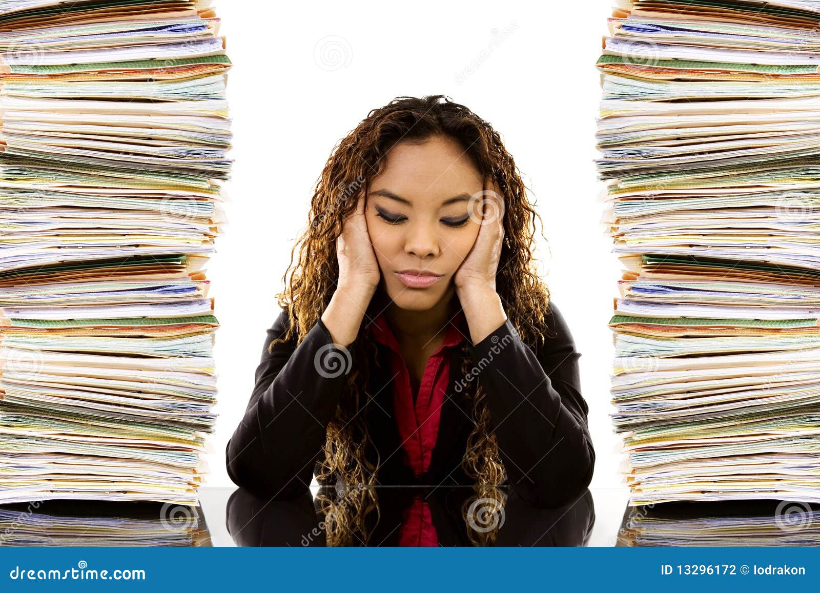 Overworked Woman stock photo. Image of black, girl, bored - 13296172
