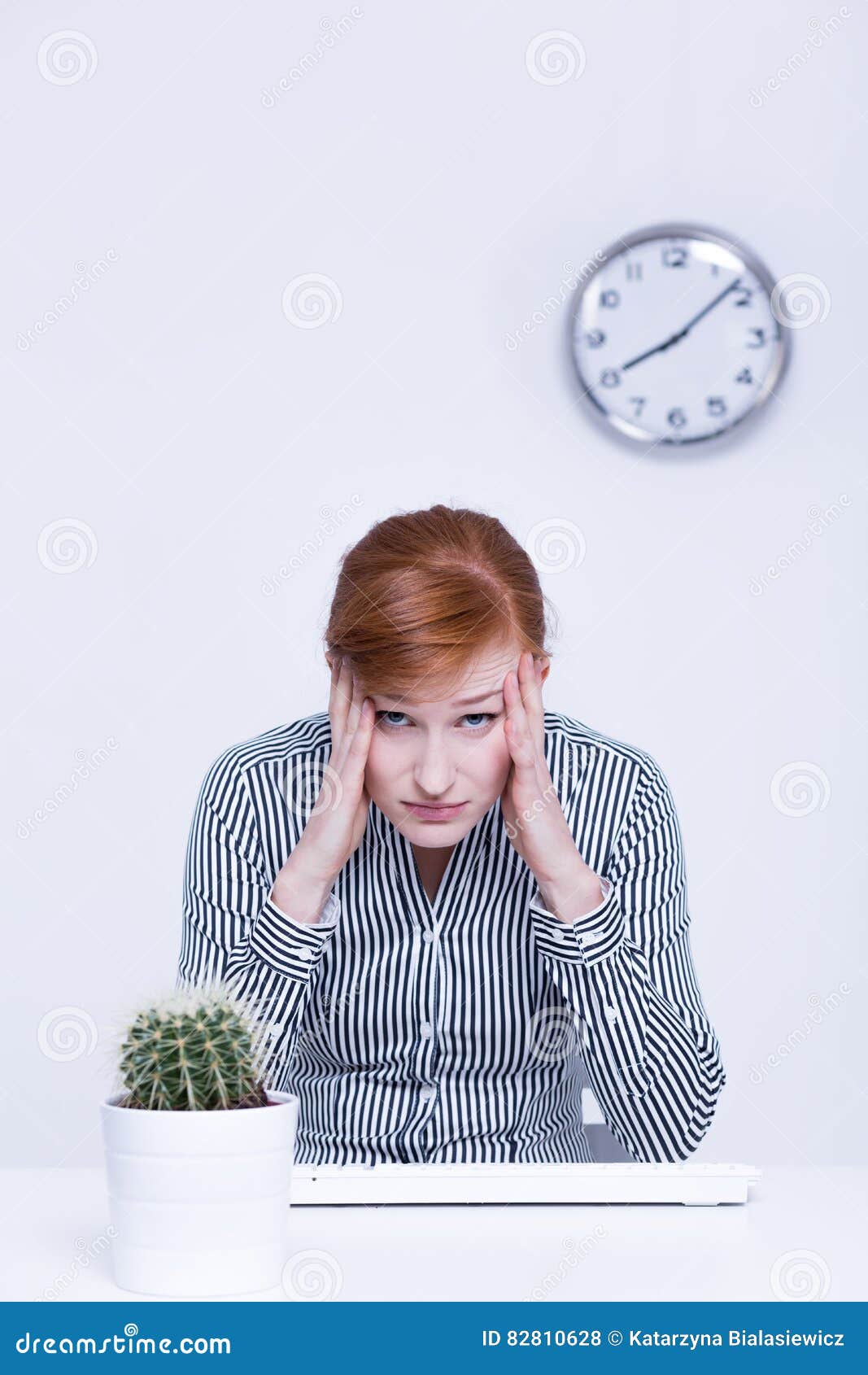 Overworked woman at office stock photo. Image of depressed - 82810628