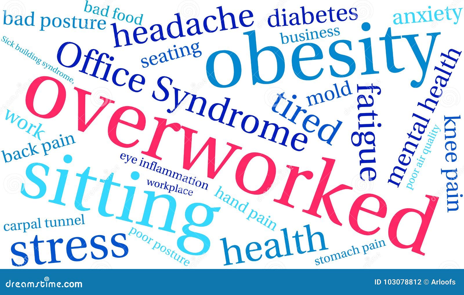 Overworked Word Cloud stock vector. Illustration of anxiety - 103078812