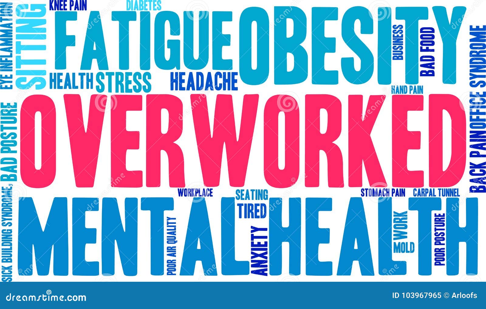 Overworked Word Cloud stock illustration. Illustration of work - 103967965
