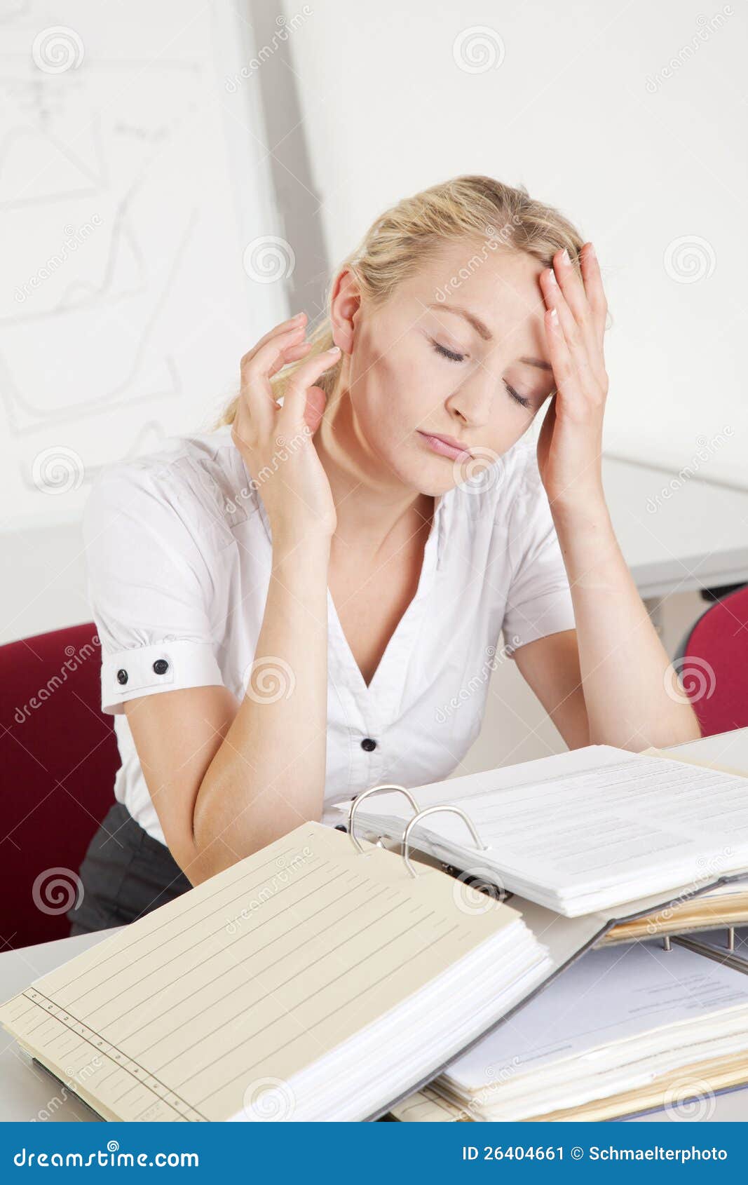 Overworked Young Businesswoman Stock Image - Image of businesswoman ...