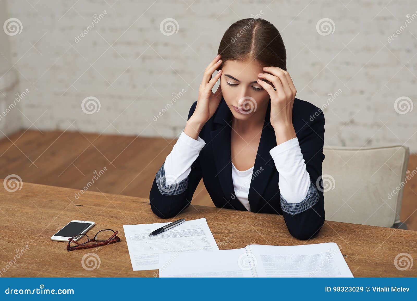 Overworking business woman stock image. Image of contract - 98323029