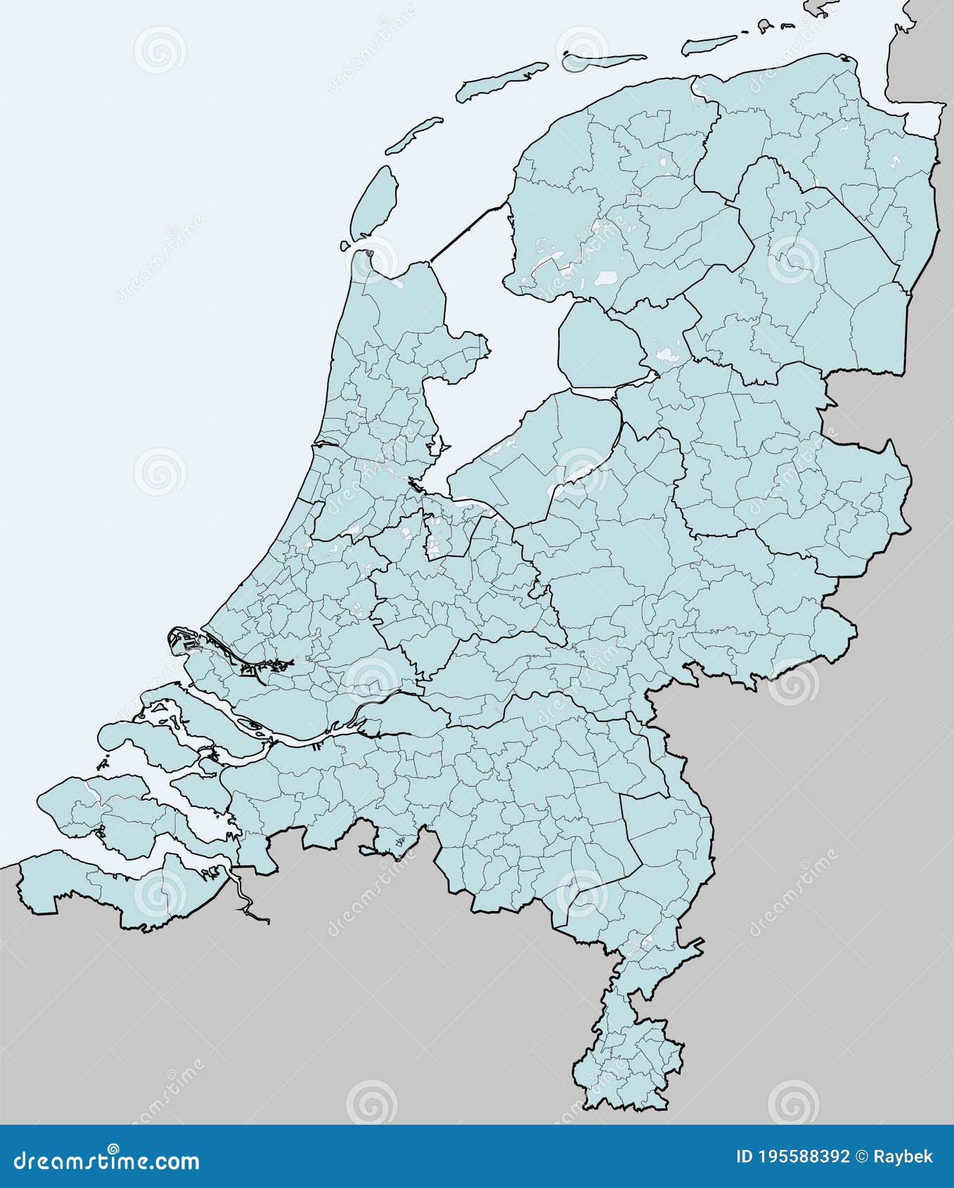 Kaart Van Nederland Met Provincies Vector Illustratie Illustration Of