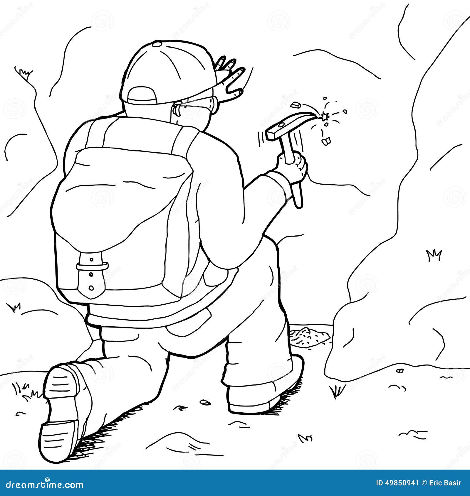 Overzichtsbeeldverhaal Van Geoloog Working Stock Illustratie ...