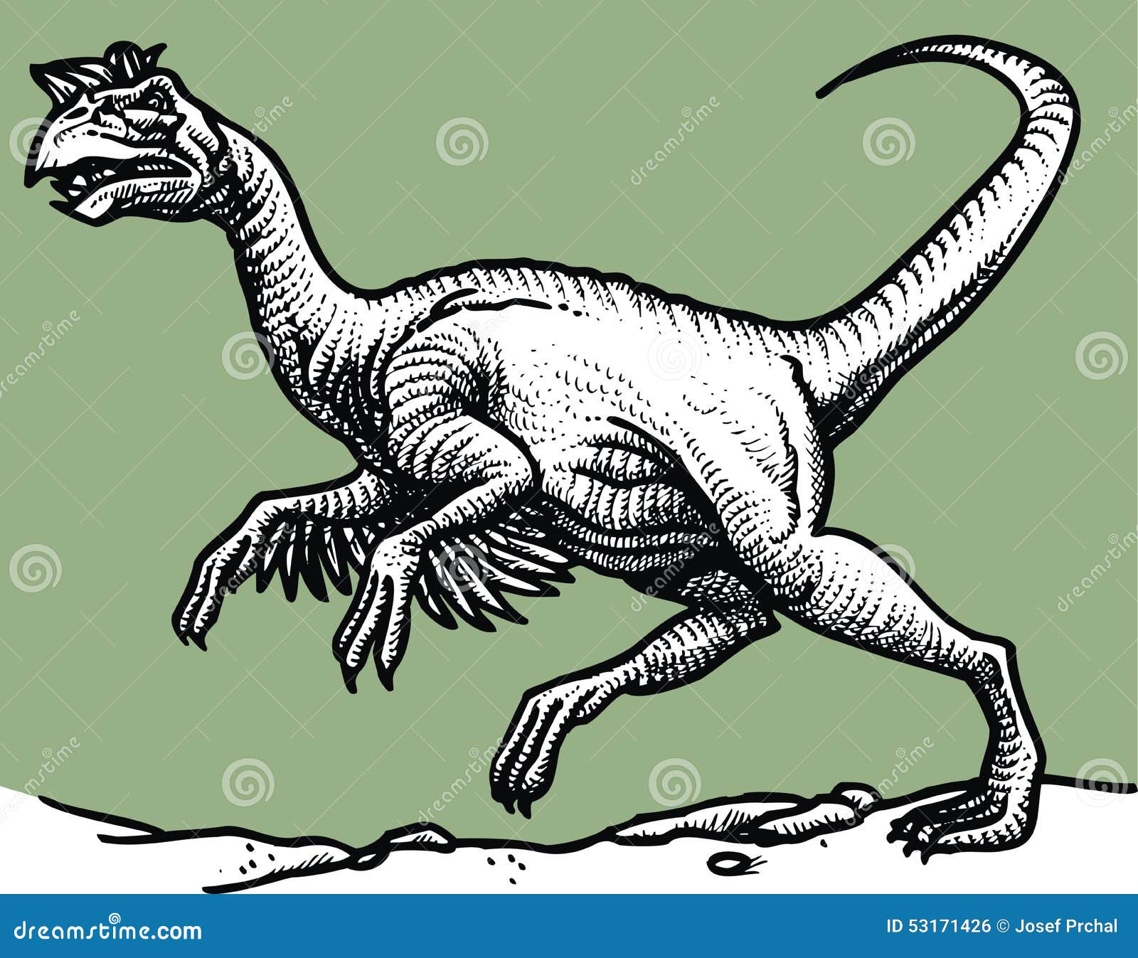 Oviraptor Dinosaur Coloring Page Illustration | CartoonDealer.com ...