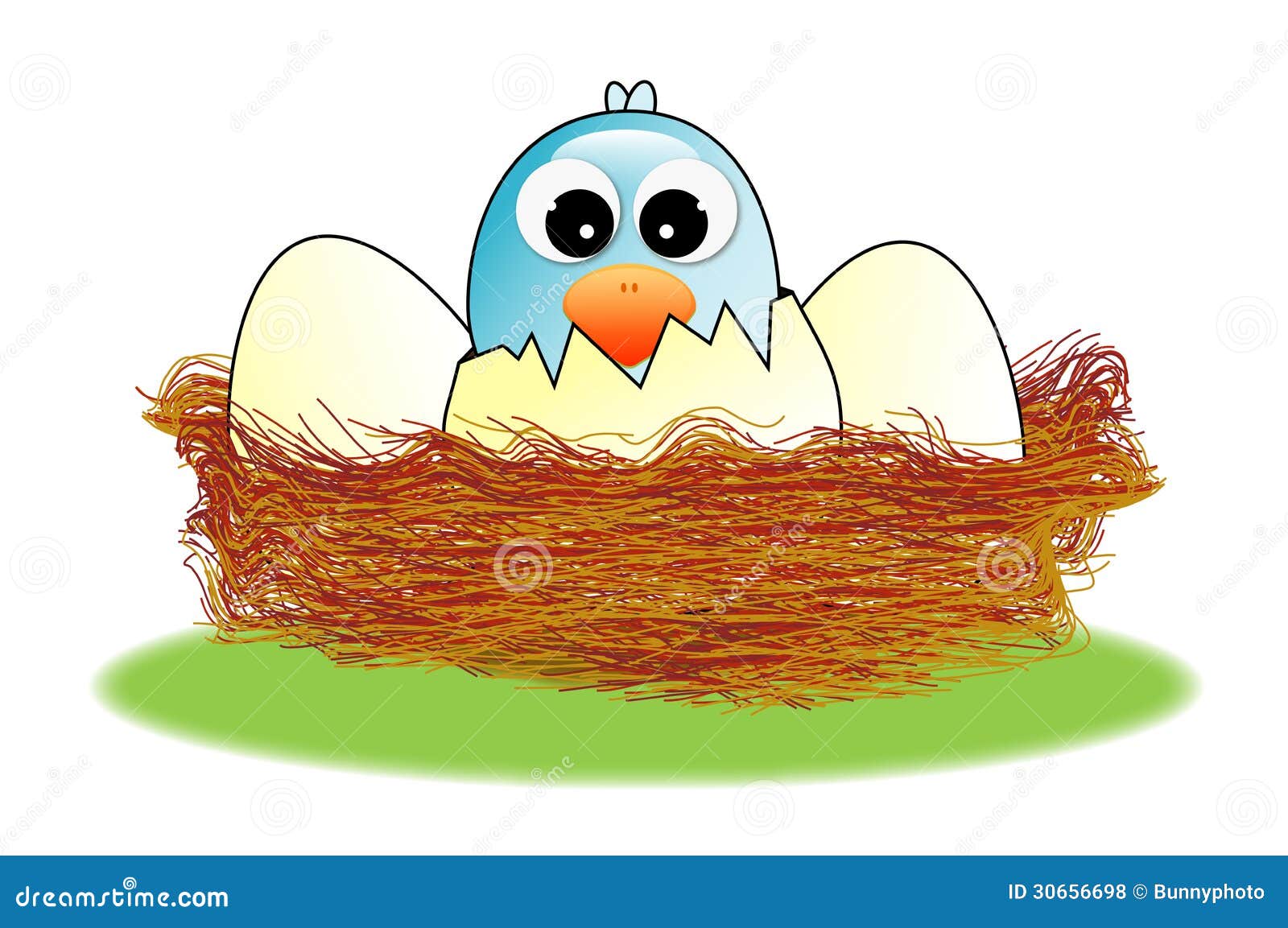 Ovo chocado ilustração do vetor. Ilustração de ninho - 30656698