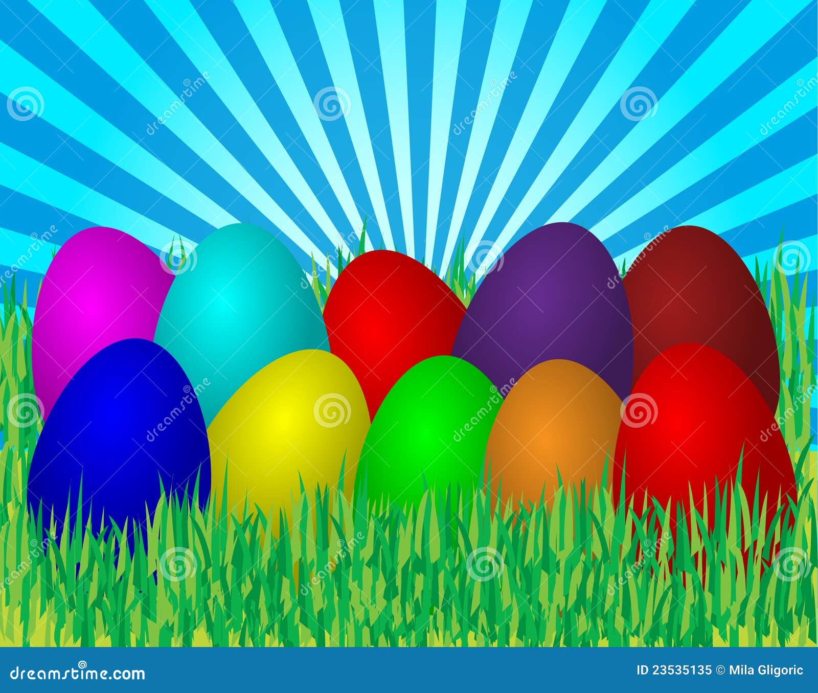 Ovos de Easter na grama ilustração do vetor. Ilustração de decorativo ...