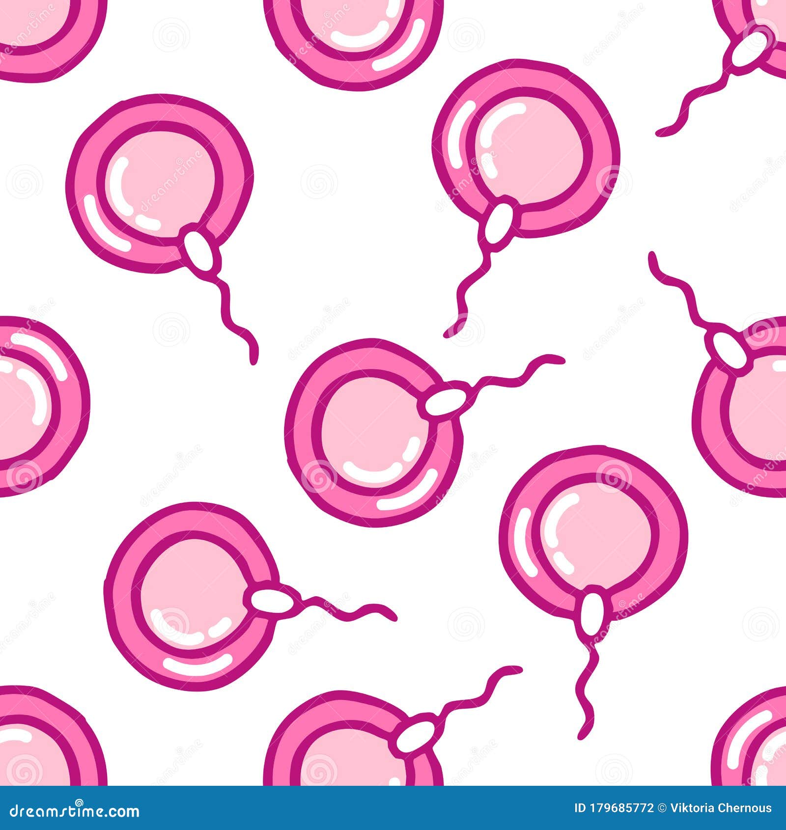 Ovum and Sperm Seamless Doodle Pattern Stock Illustration ...