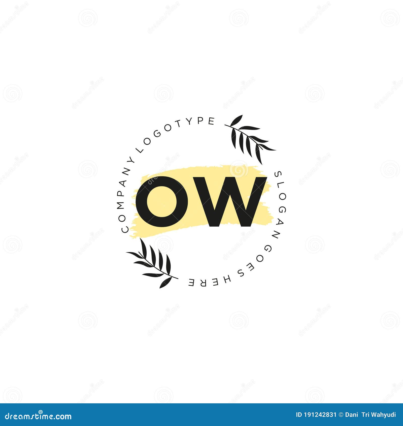 OW Letter Logo Icon Design Template Elements Stock Vector ...