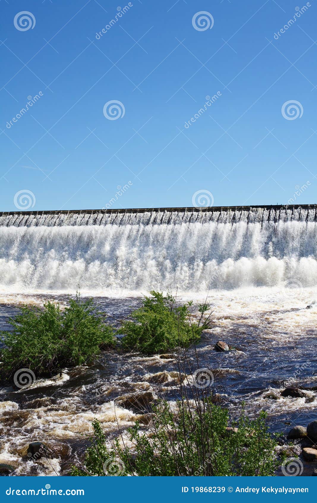 Owerflow of Water on the Storage Pond Stock Image - Image of flowing ...