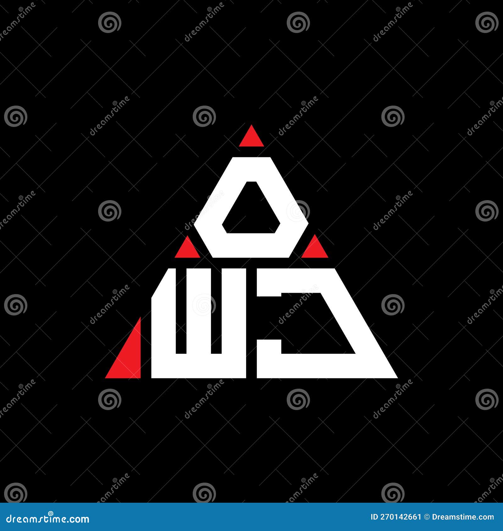 OWJ Triangle Letter Logo Design with Triangle Shape. OWJ Triangle Logo ...