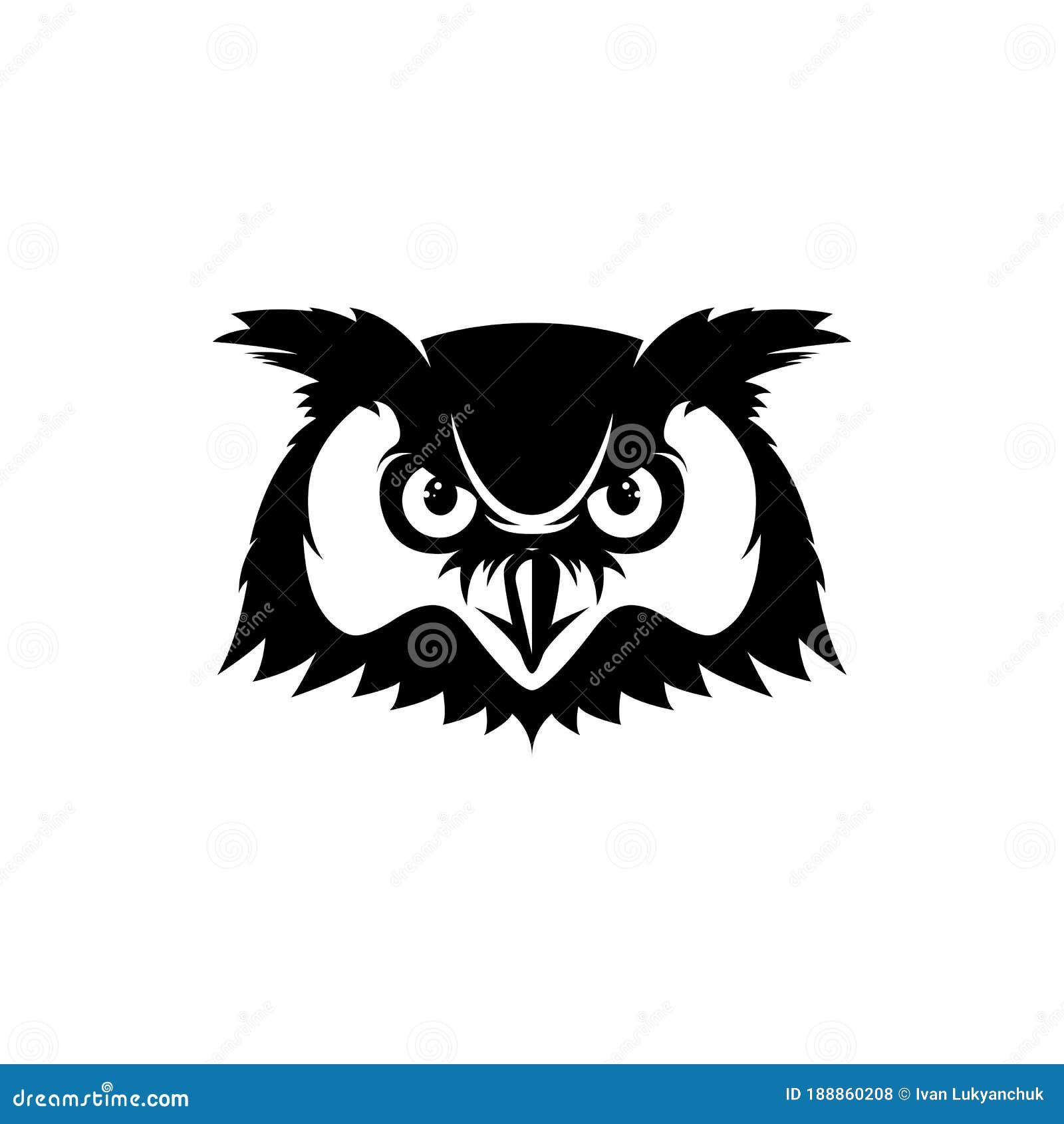Owl Head Silhouette Vector
