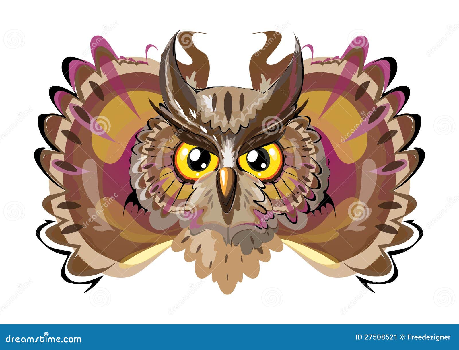 Owl stock vector. Illustration of flying, bird, minerva - 27508521