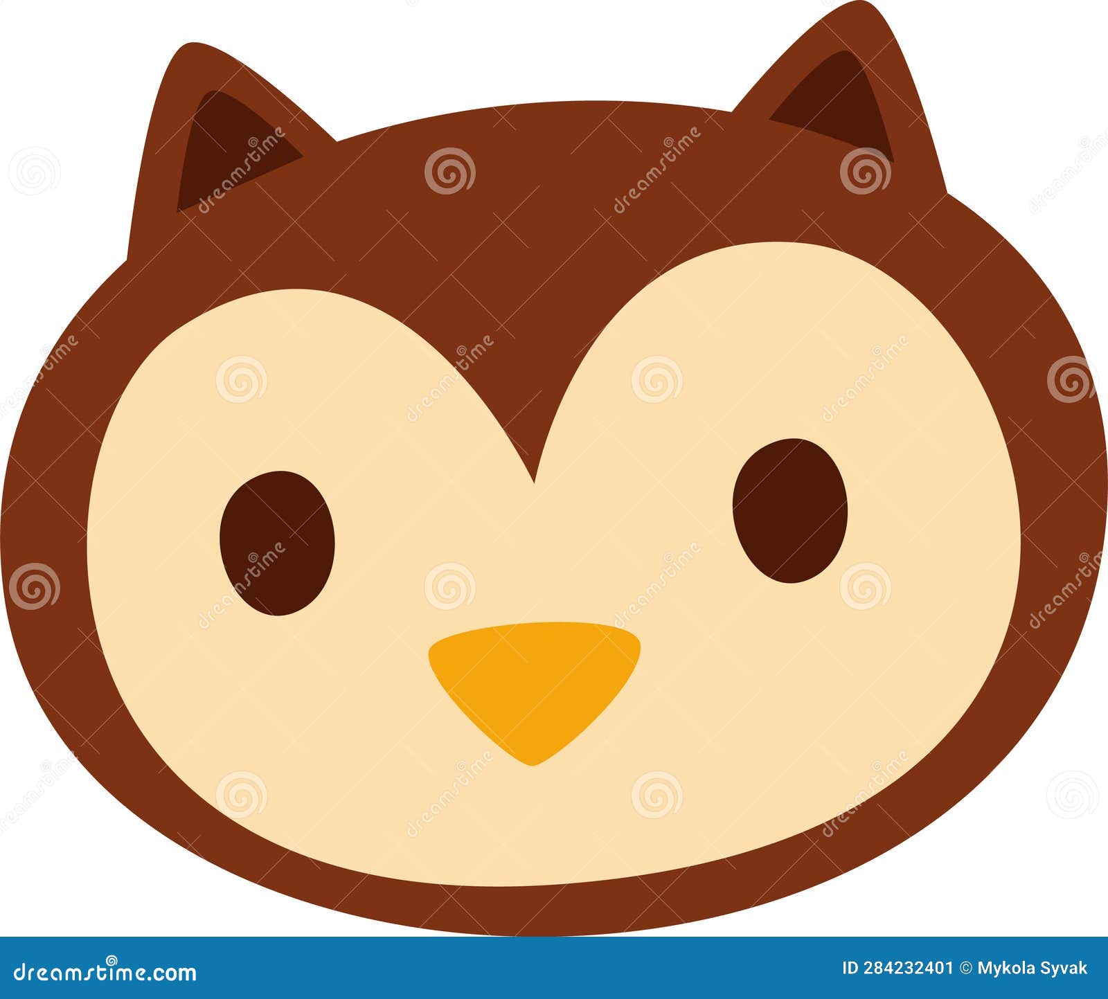 Owl Bird Face stock vector. Illustration of predator - 284232401
