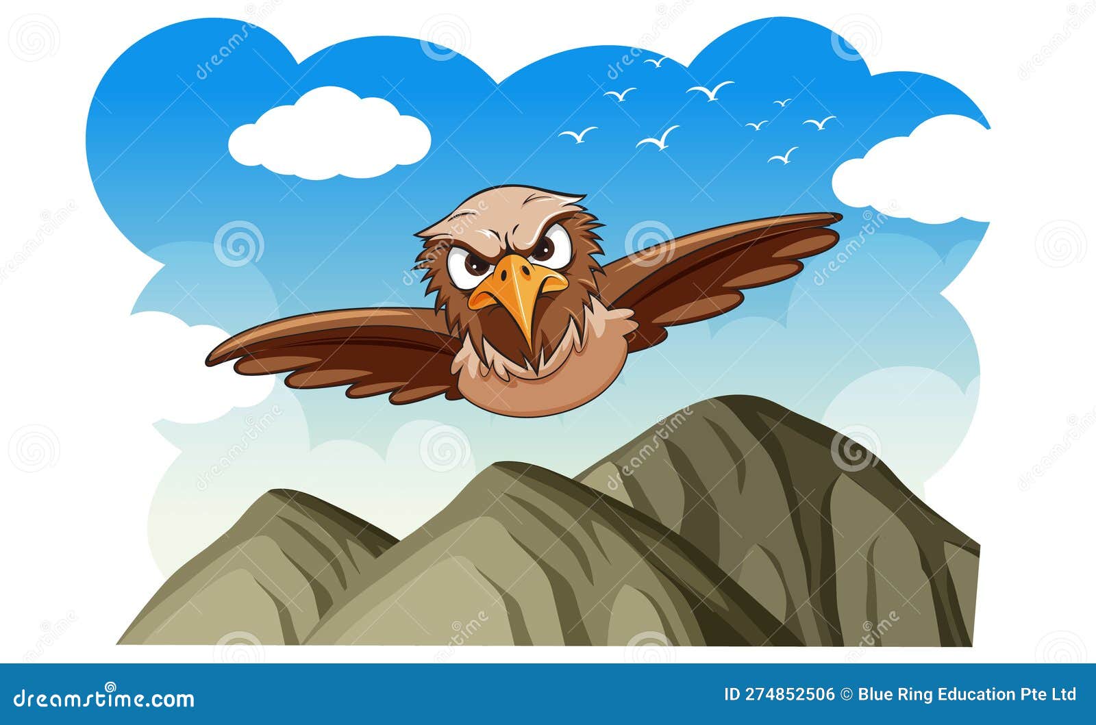 Owl Bird Flying Cartoon Character Stock Vector - Illustration of ...