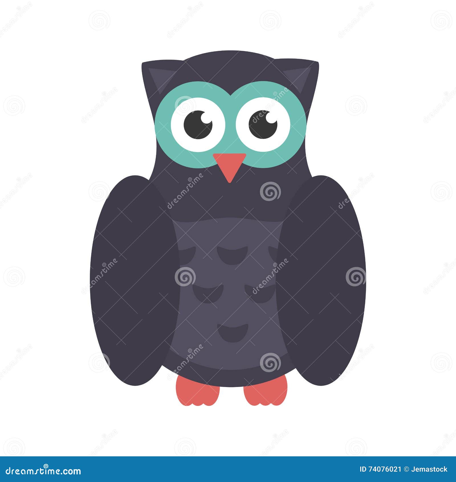 Owl bird icon flat stock illustration. Illustration of silhouette ...