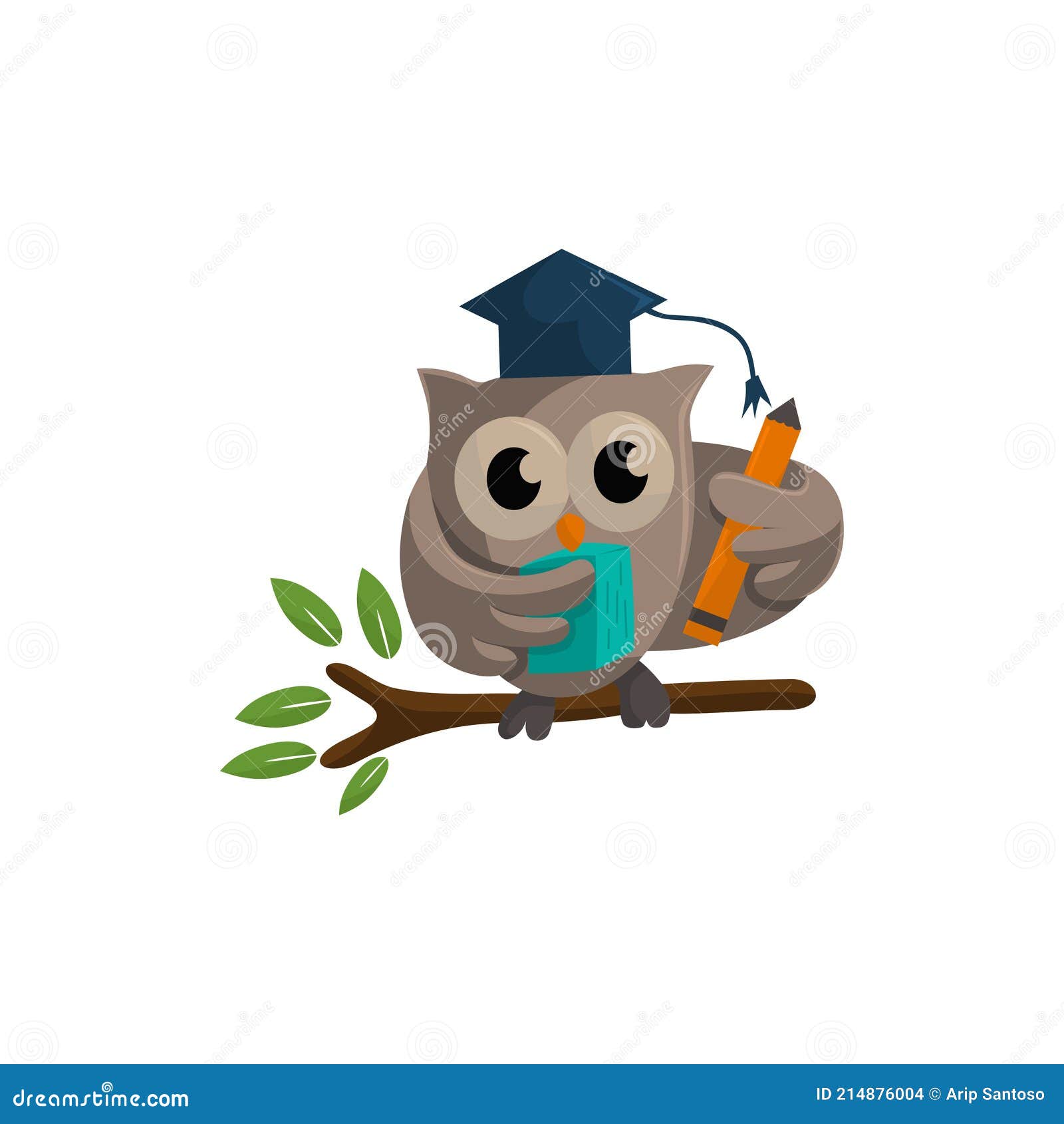 Owl Bird Template Design Smart Education with Owl Symbol Stock Vector ...