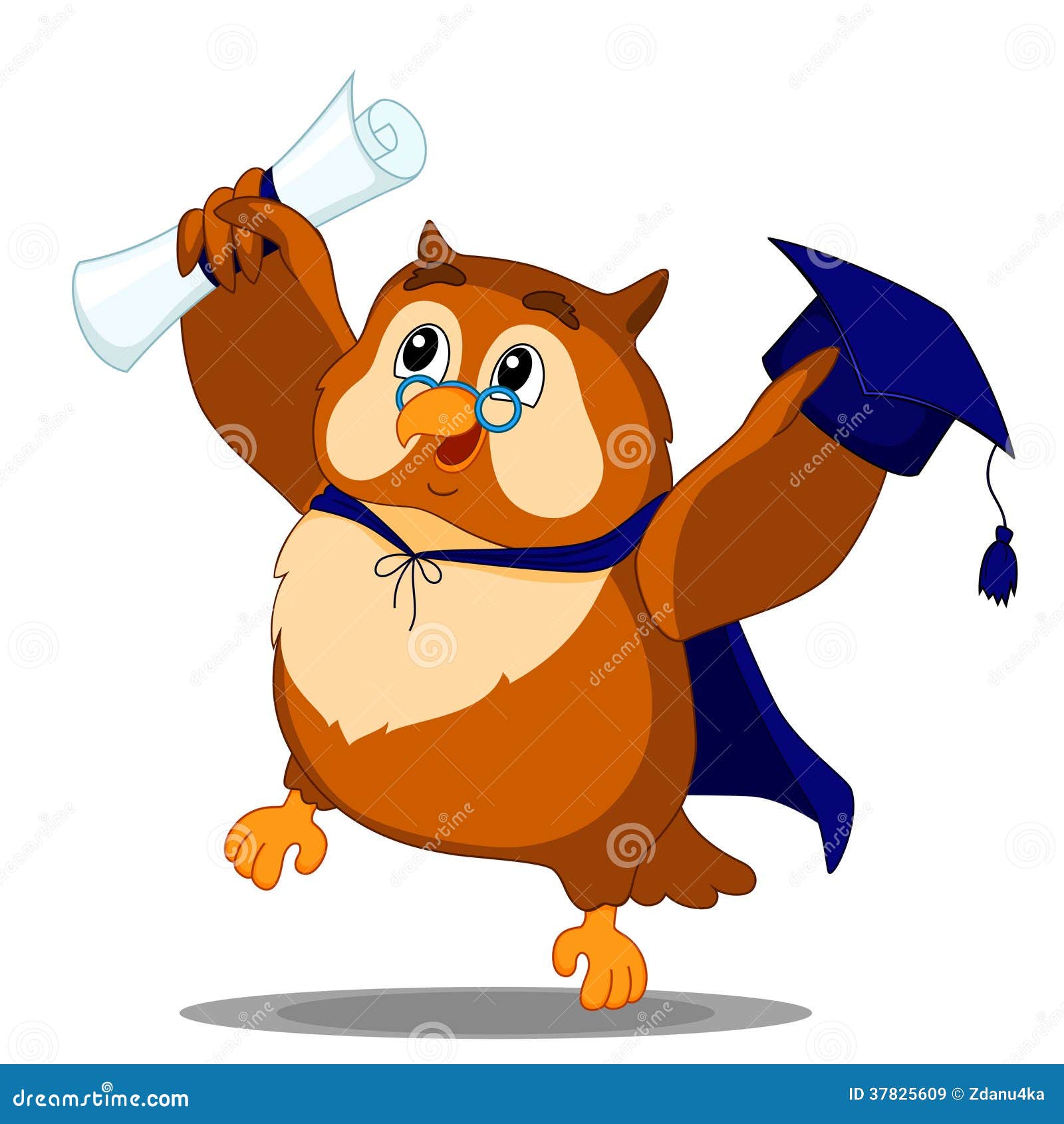 Owl graduate stock vector. Illustration of study, academic - 37825609