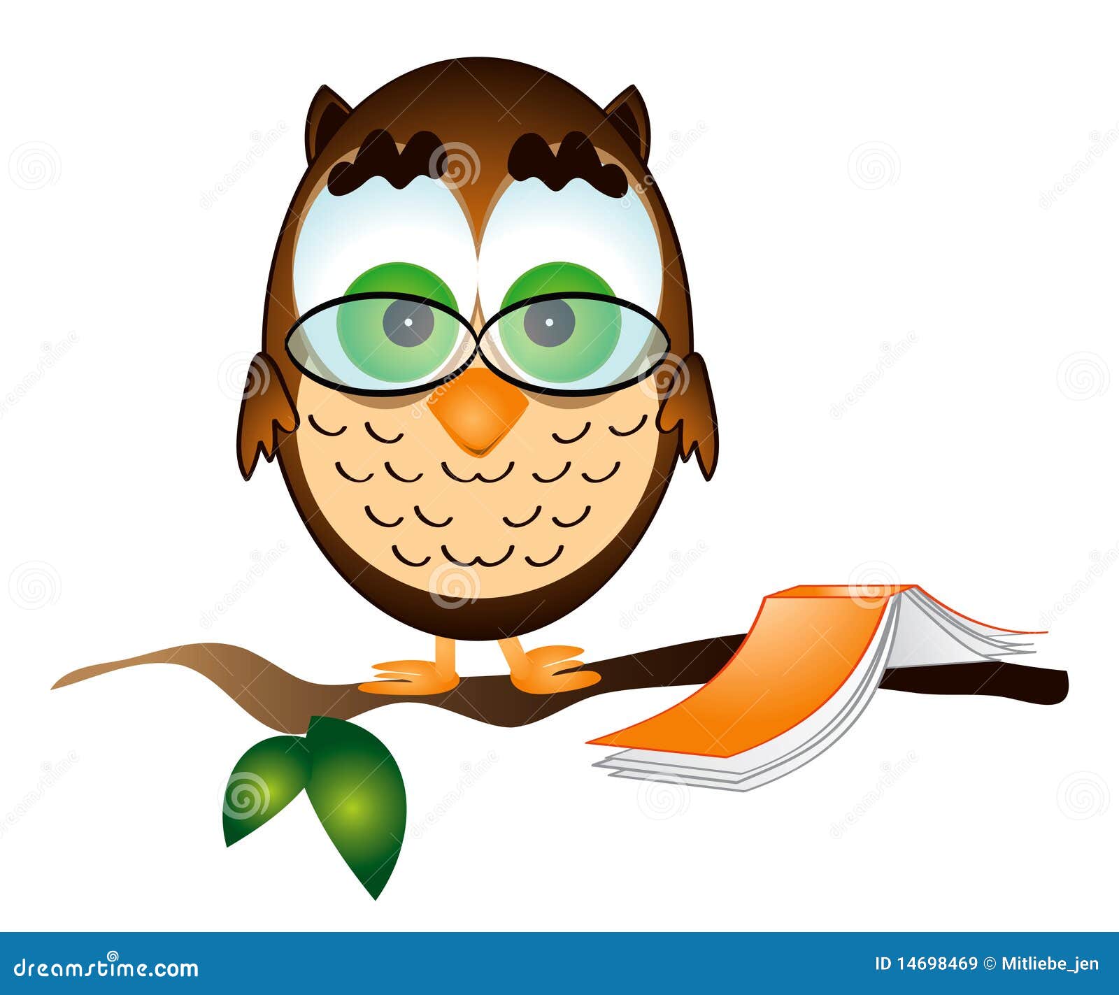 Owl with book stock vector. Illustration of wisdom, outdoors - 14698469