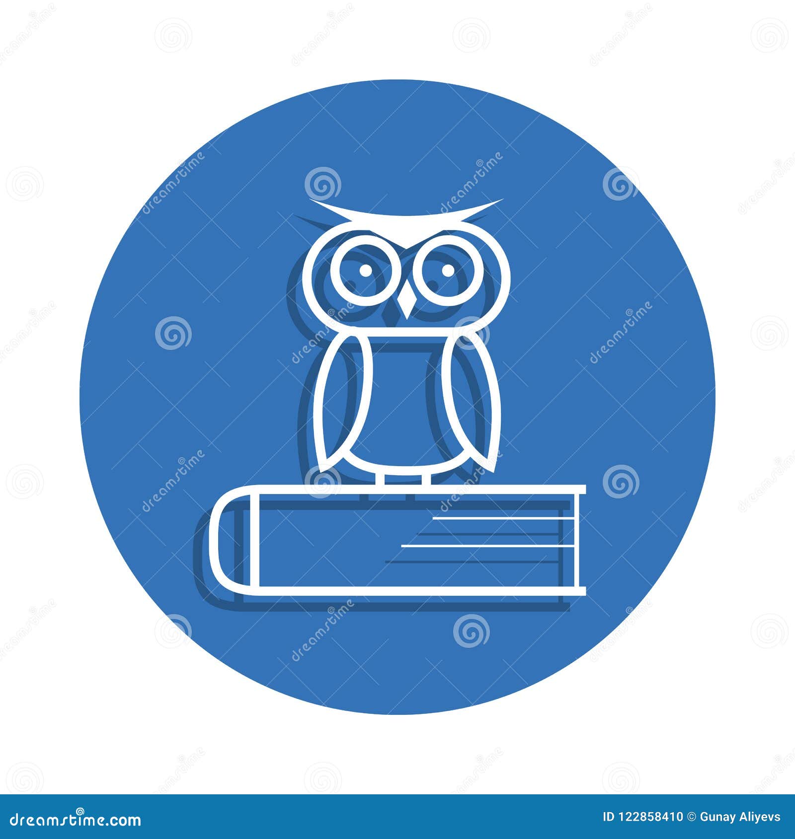 Owl on the Book Badge Icon. Element of Education for Mobile Concept and ...