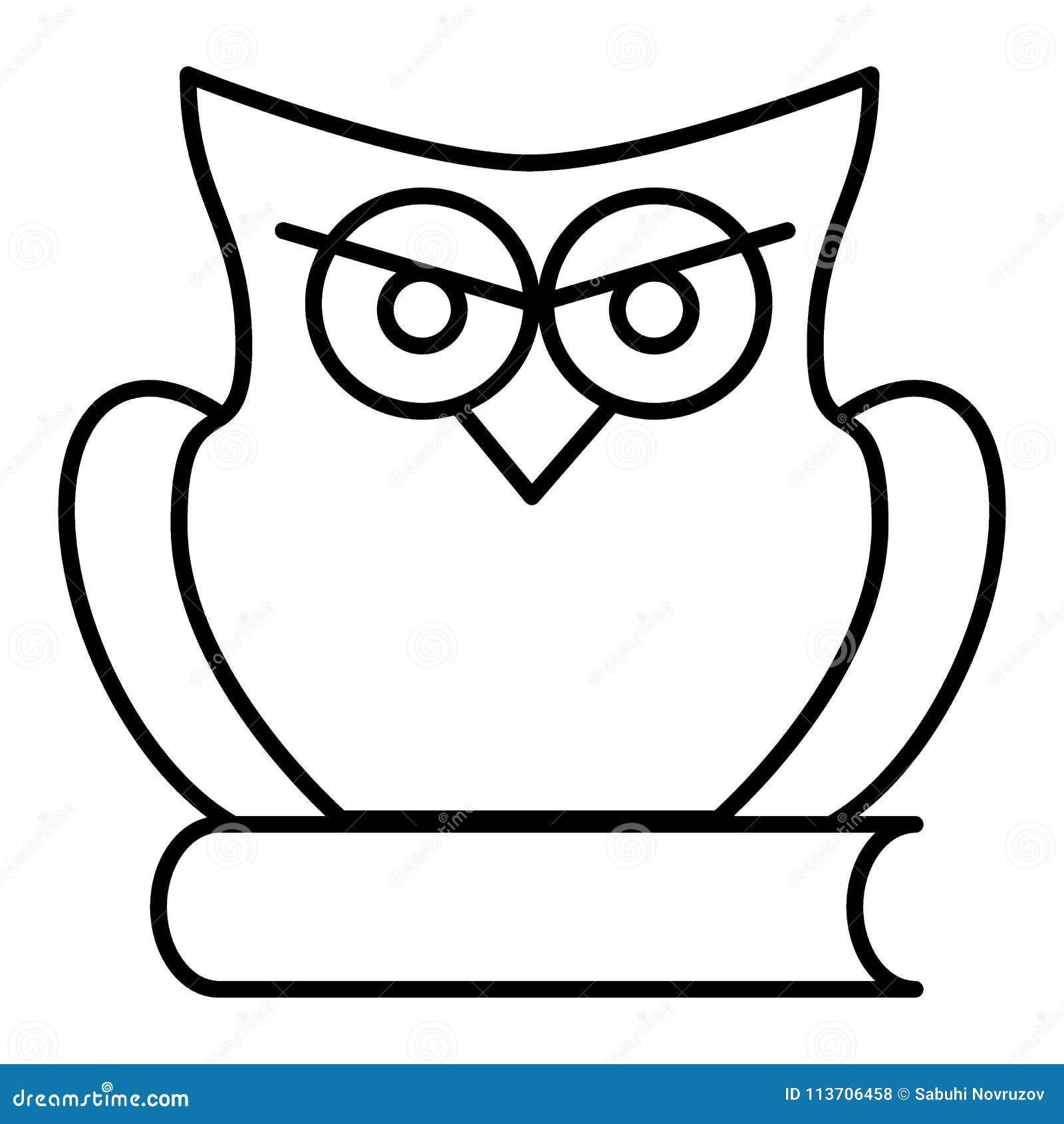 Owl on Book Line Icon, E Learning and Education, Knowledge Sign Vector ...