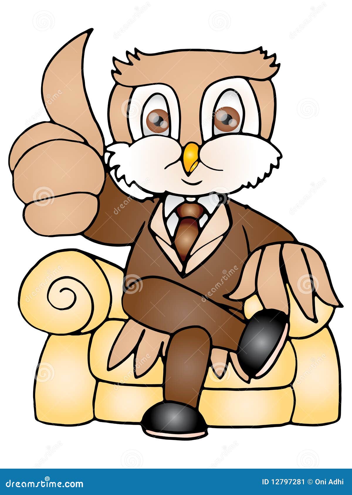 Owl boss stock illustration. Illustration of waving, leader - 12797281