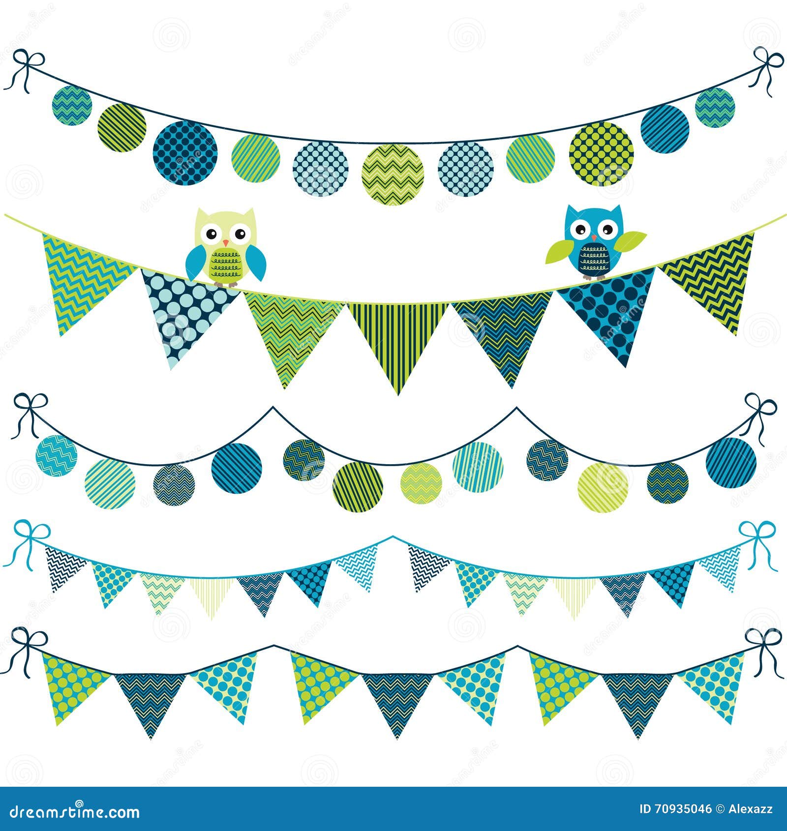 Owl Bunting Banner stock vector. Illustration of blue - 70935046