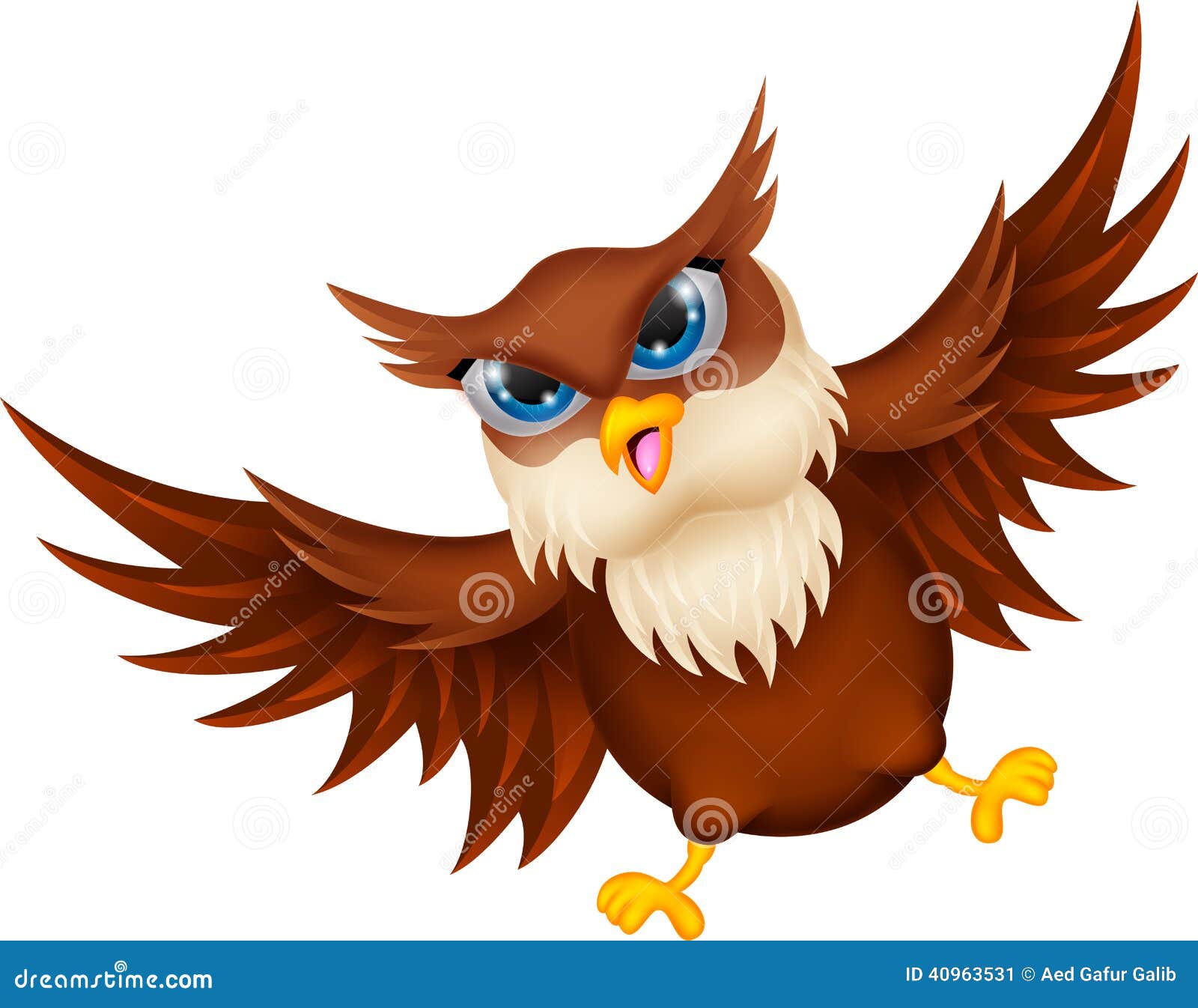 Owl cartoon flying stock vector. Illustration of funny - 40963531